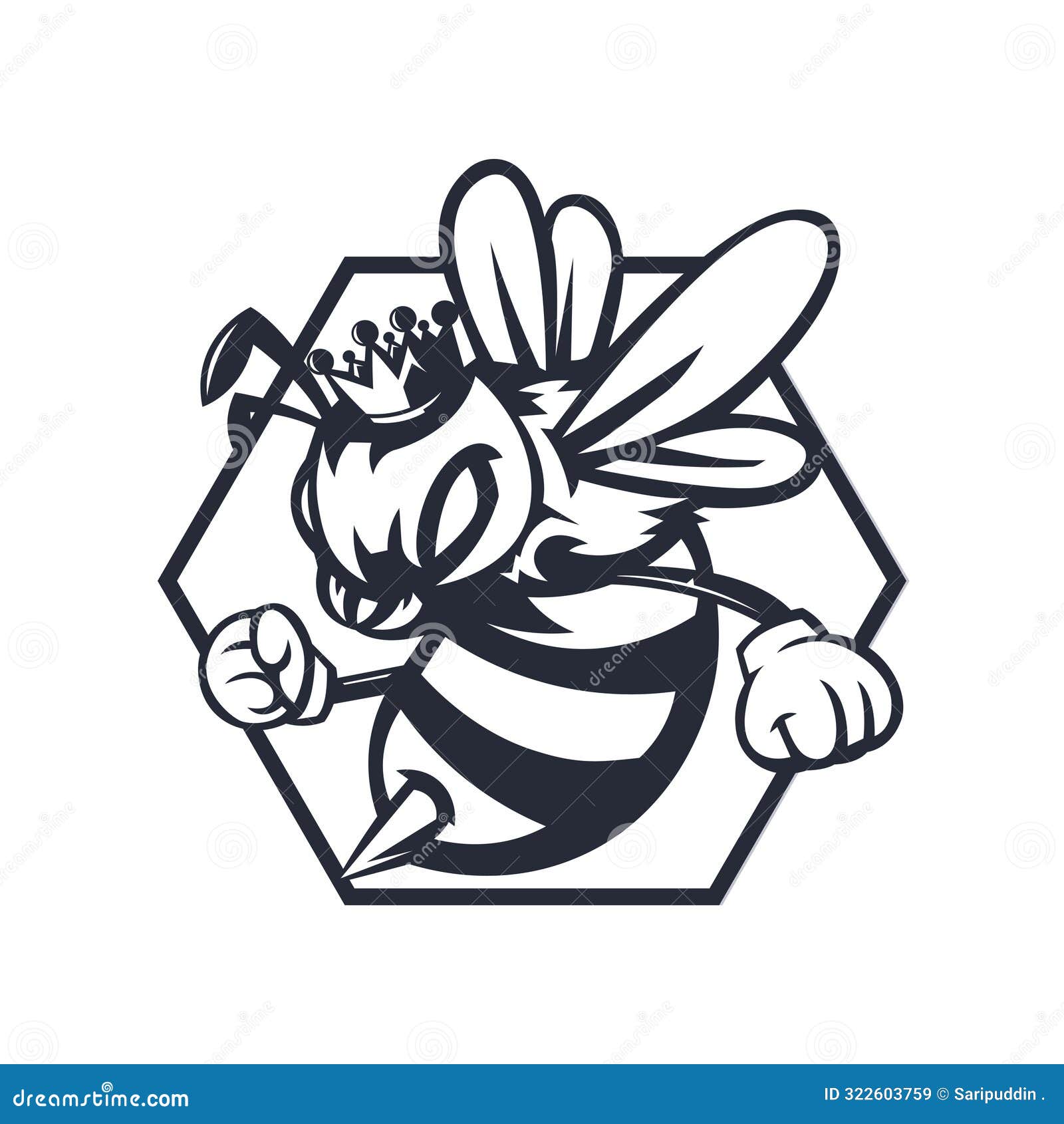 Bee Mascot Logo stock vector. Illustration of design - 322603759