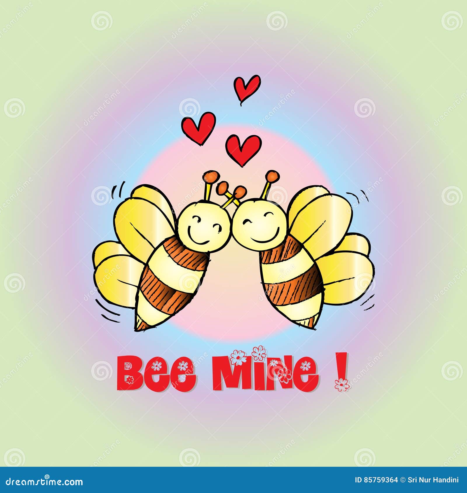 Bee Mine Valentine stock illustration. Illustration of stinger - 85759364