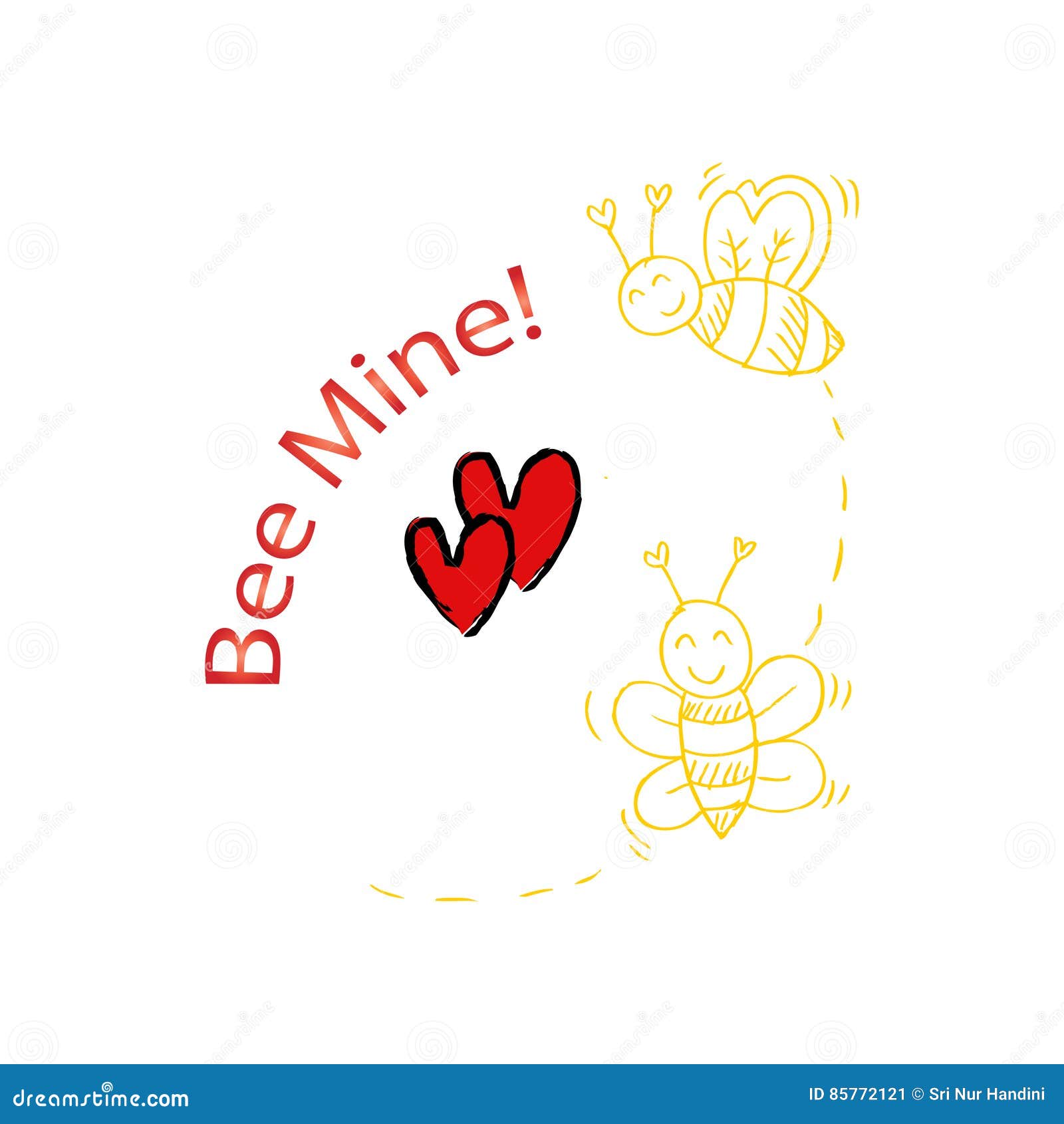 Bee Mine Valentine stock illustration. Illustration of romantic - 85772121