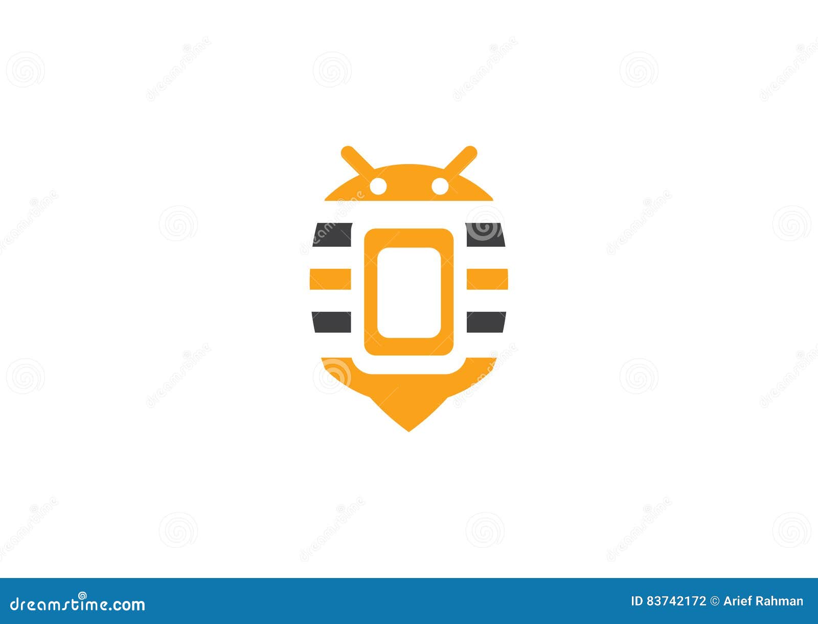 Bee Mobile Phone Logo Concept Stock Vector - Illustration of simple ...