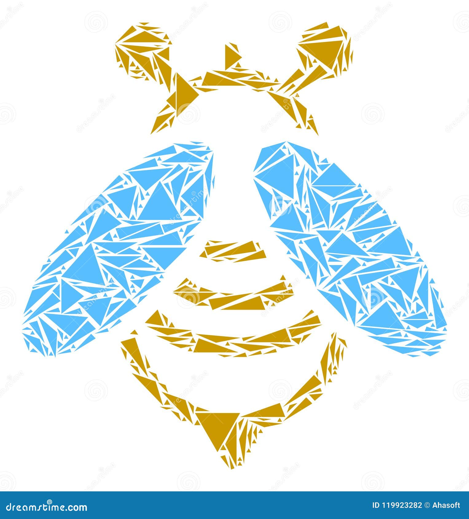 Bee Collage of Triangles stock vector. Illustration of graphic - 119923282