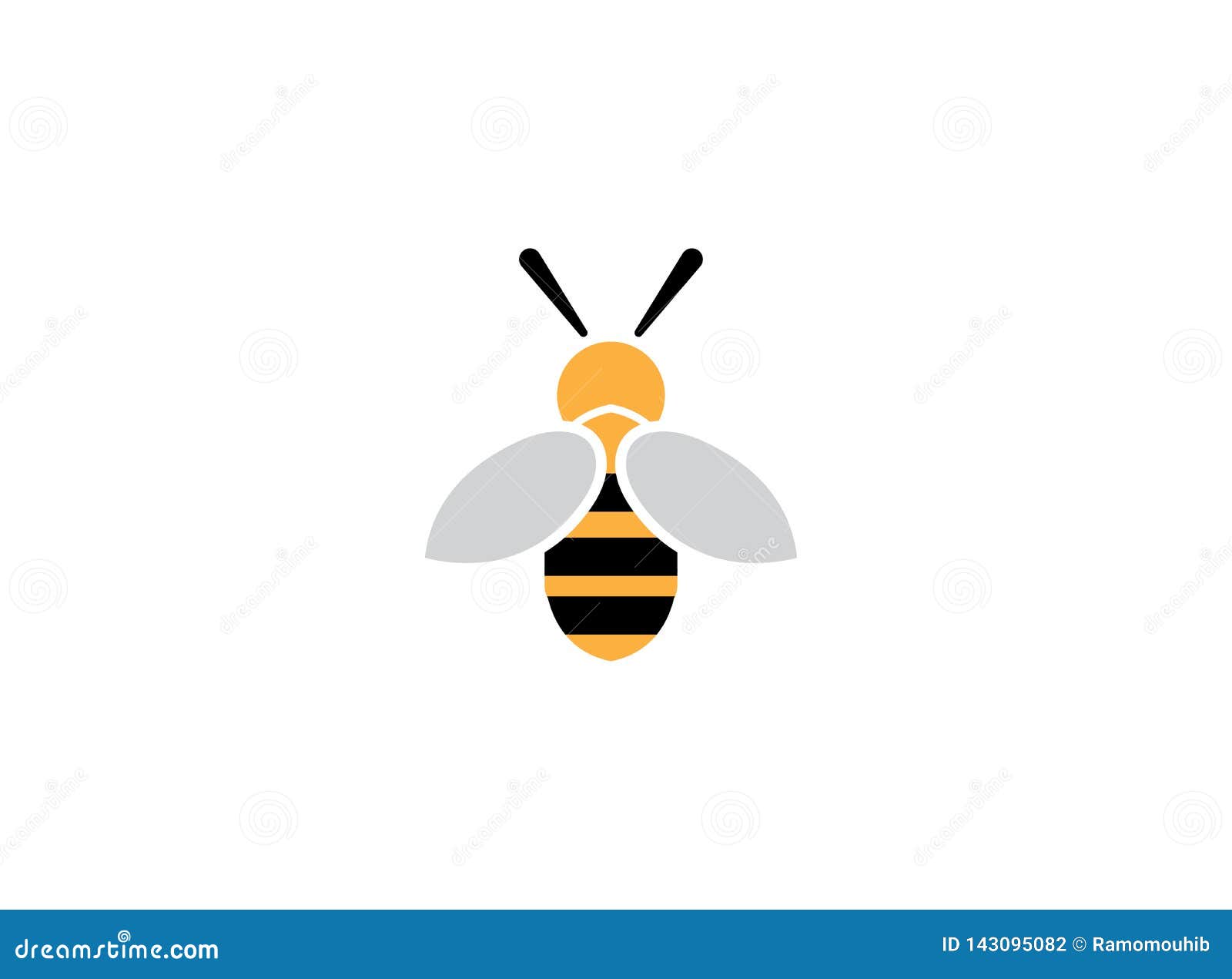 Bee Open Wings and Fly for Logo Design Stock Illustration ...