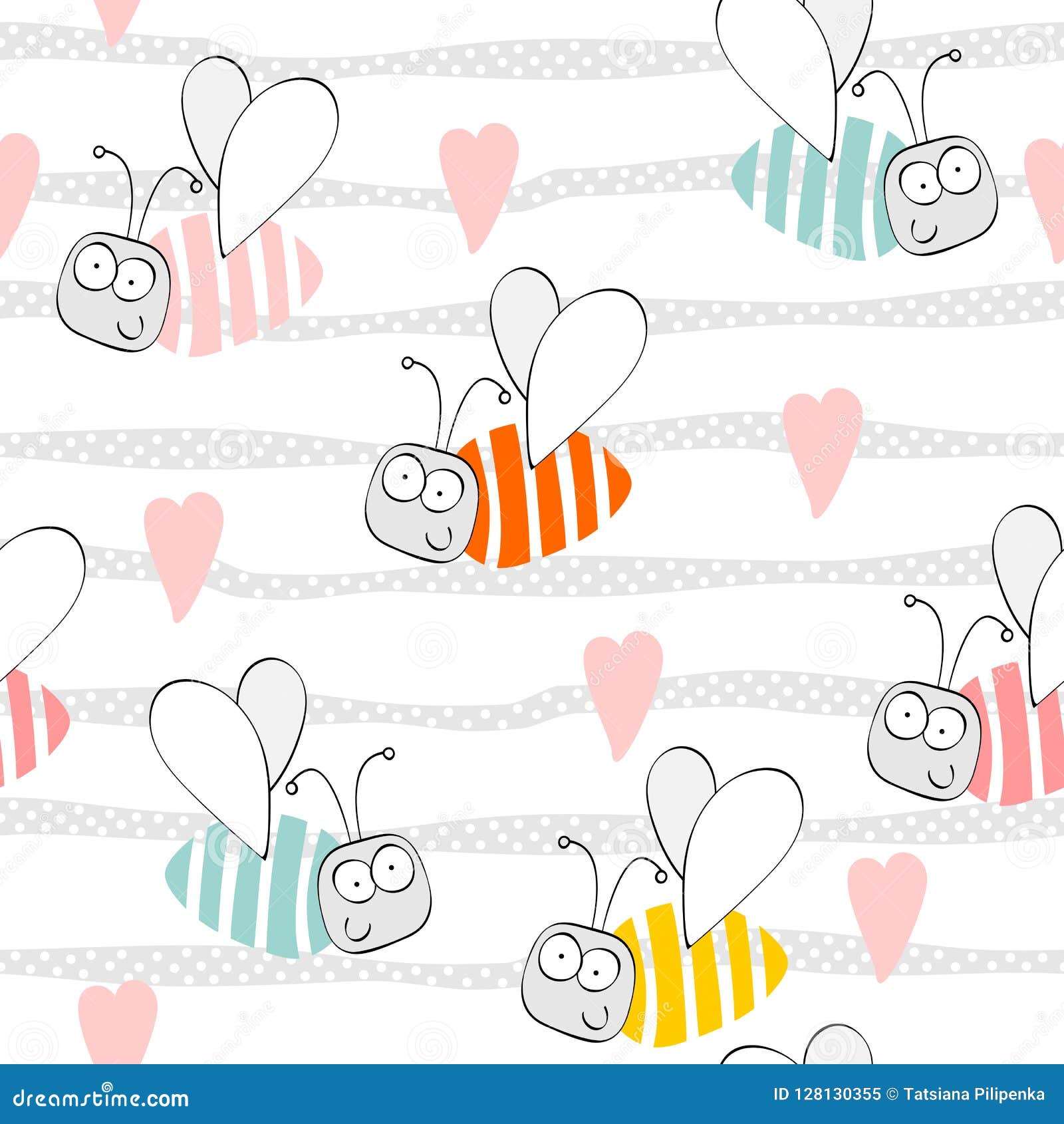 Bee pattern background stock vector. Illustration of template - 128130355