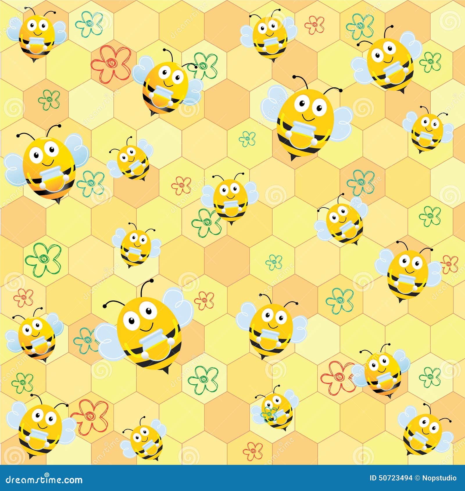 Bee Pattern stock illustration. Illustration of green - 50723494