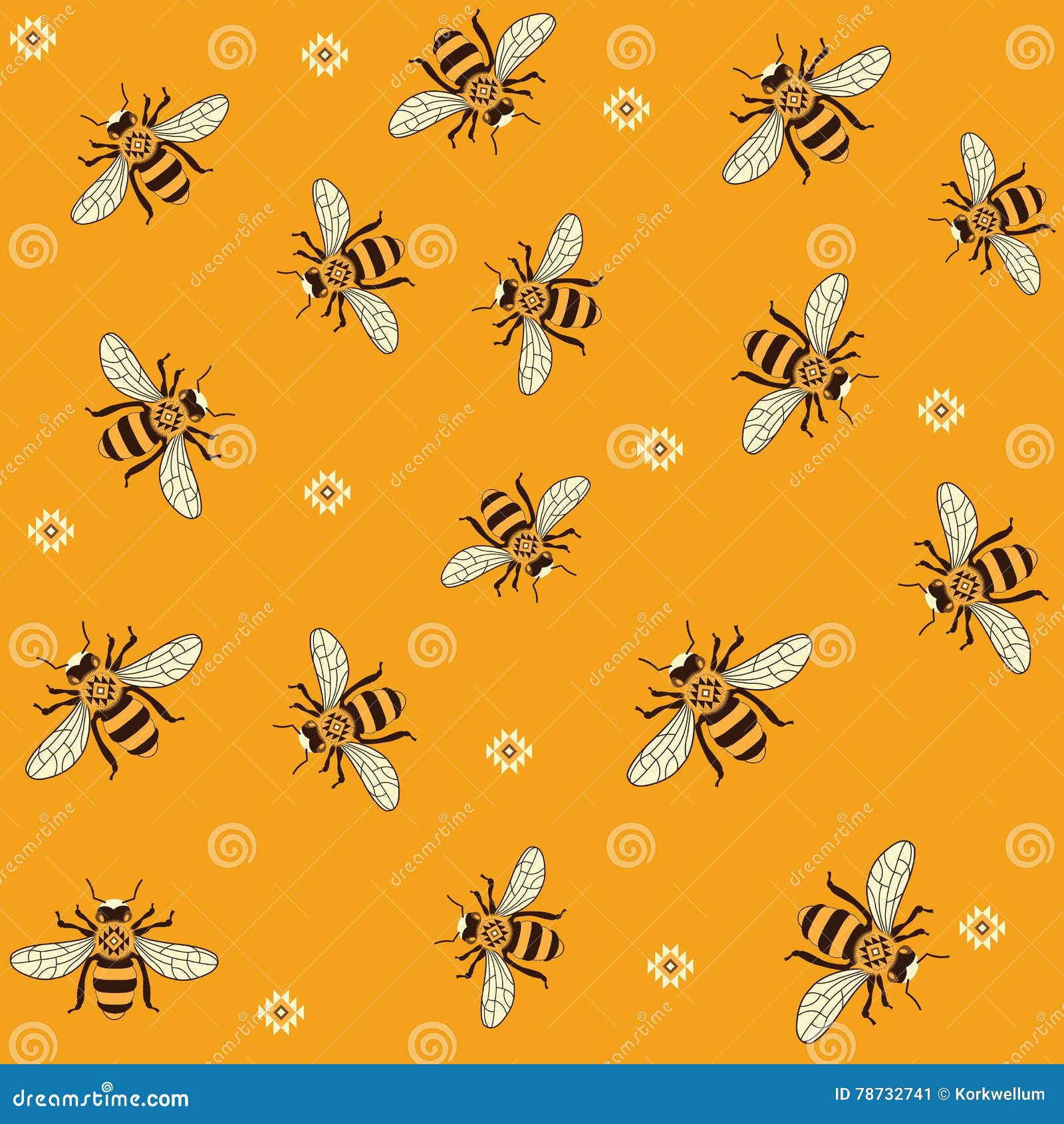 Bee Pattern Printable. Honey Bee Pattern Stock Vector - Illustration of ... Bee Pattern Printable. Honey Bee Pattern Stock Vector - Illustration of ...