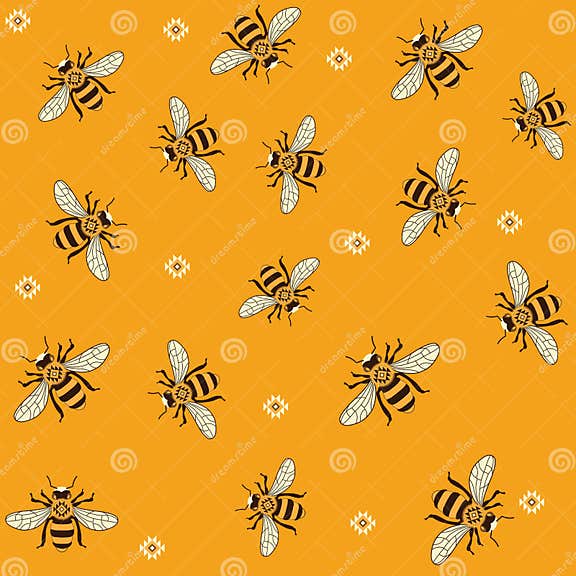 Bee Pattern Printable. Honey Bee Pattern Stock Vector - Illustration of ...
