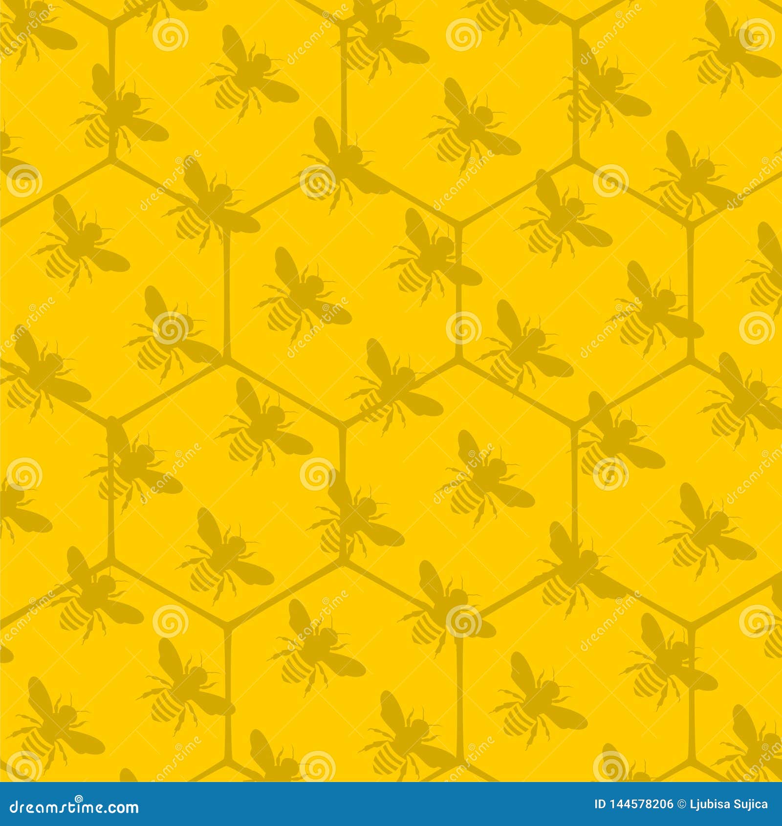 Bee Pattern - Vector Illustration Stock Vector - Illustration of ...