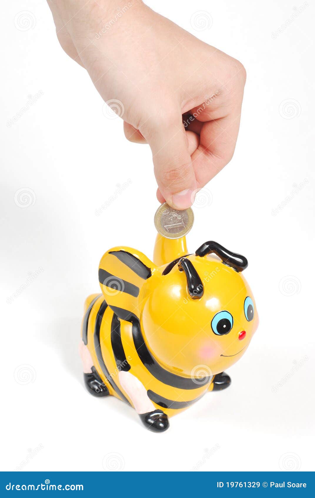 Bee Piggy Bank2 stock image. Image of funny, coins, coin - 19761329