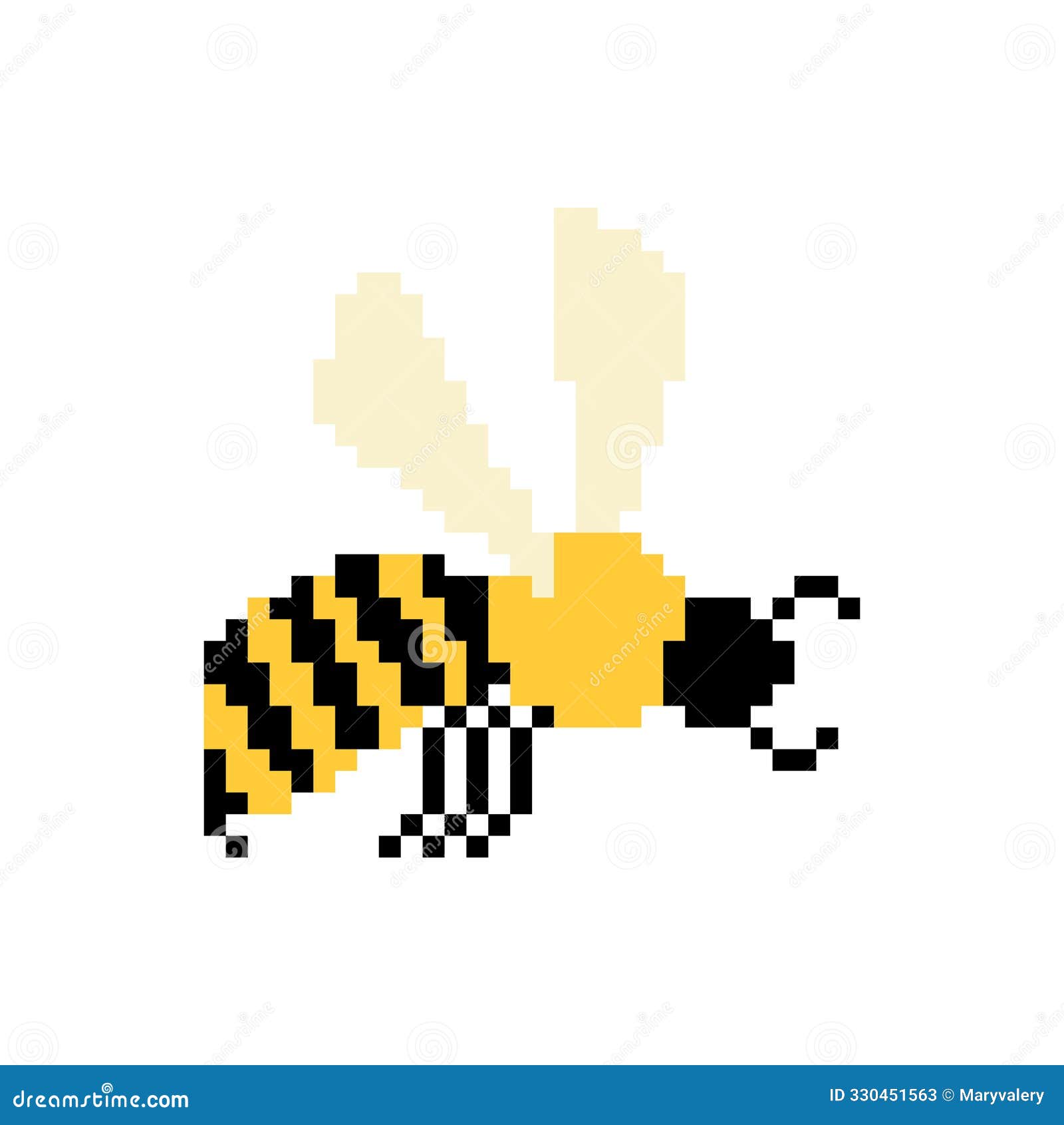 Bee Pixel Art. Insect Honeybee 8 Bit Stock Illustration - Illustration ...
