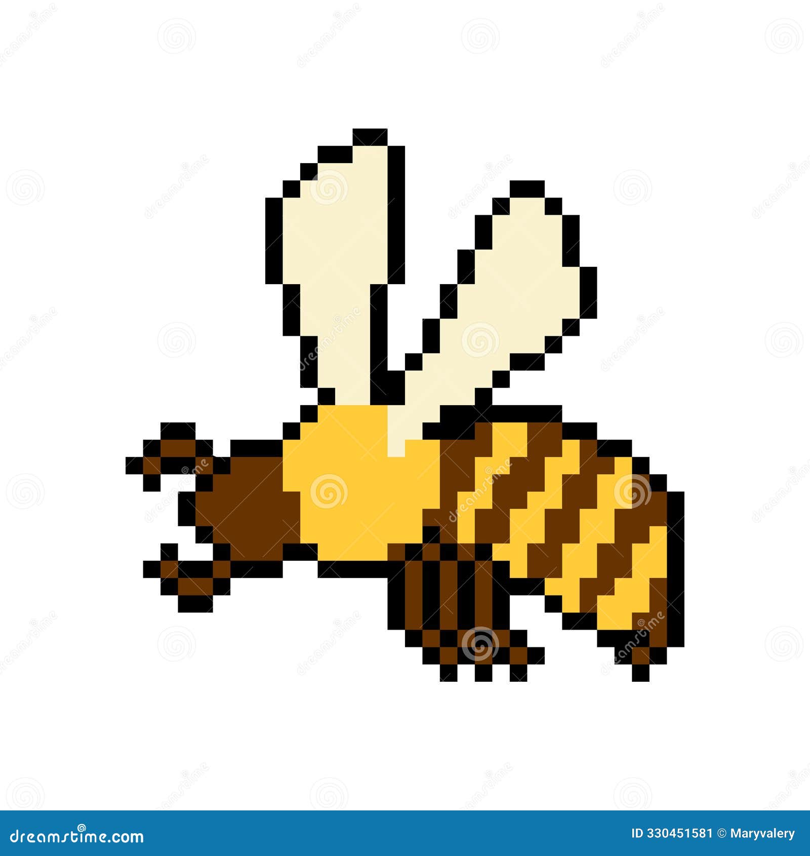 Bee Pixel Art. Insect Honeybee 8 Bit Stock Illustration - Illustration ...