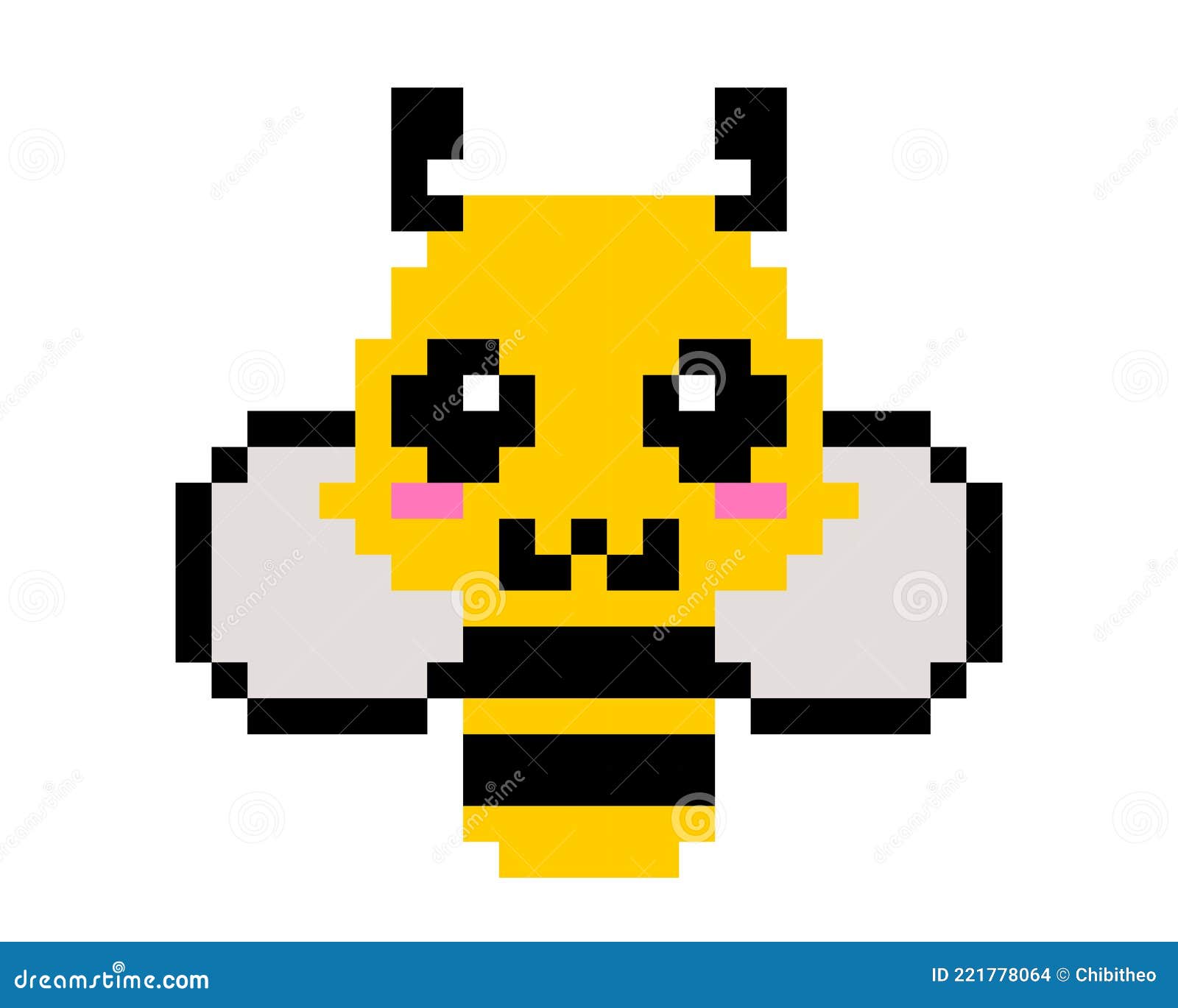 Bee Pixel for Game Assets and Cross Stitch Stock Vector - Illustration ...