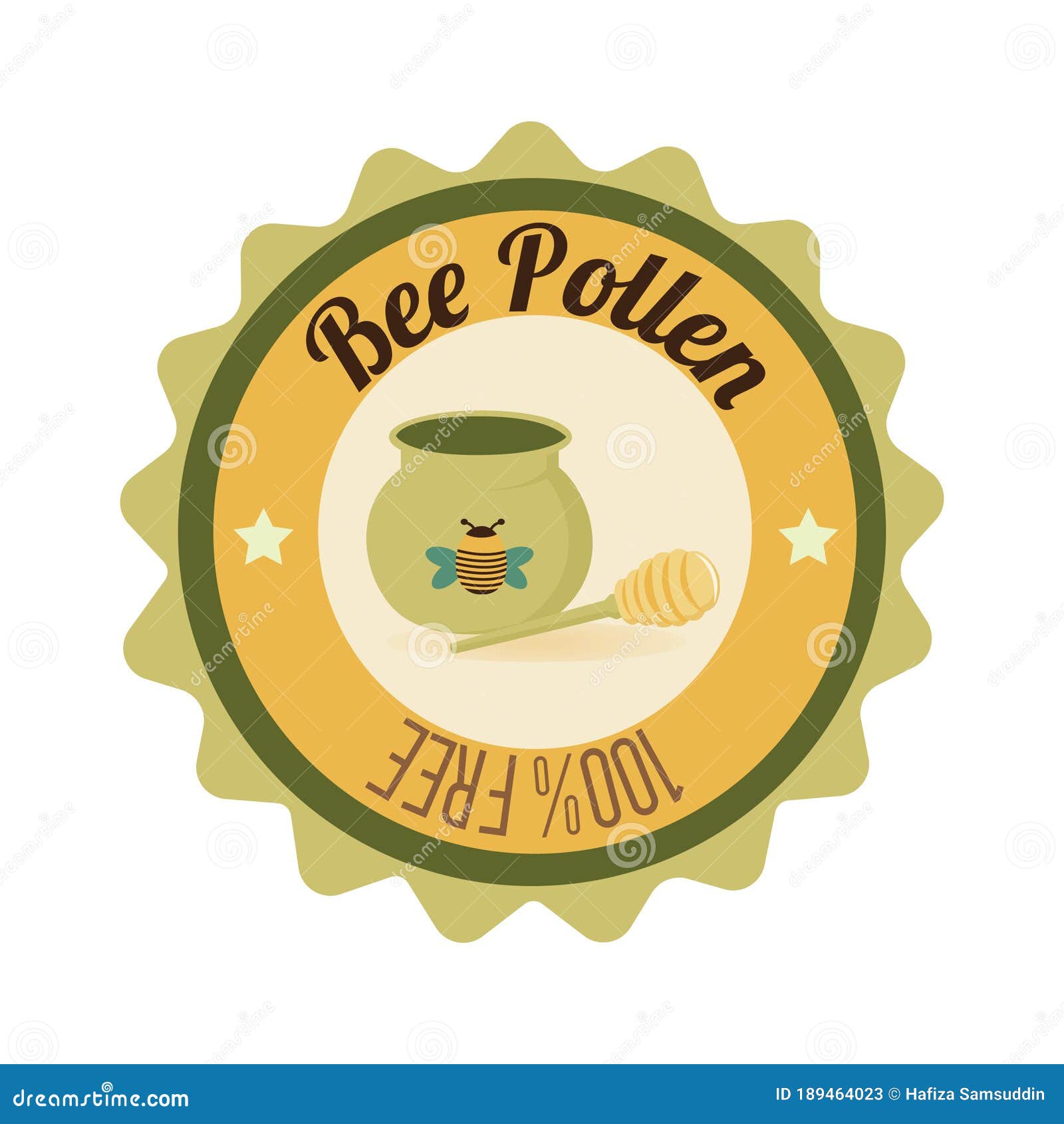 Bee Pollen Free Label. Vector Illustration Decorative Design Stock ...