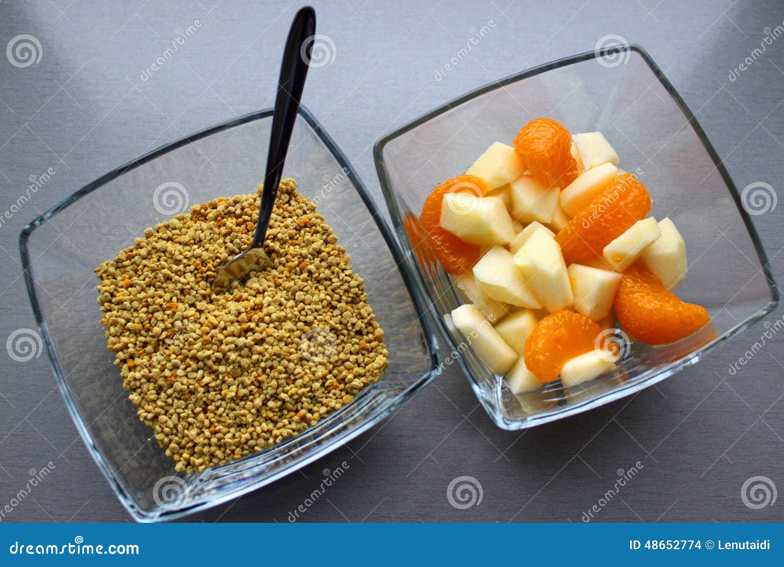 Bee pollen and fruit salad stock photo. Image of slices - 48652774