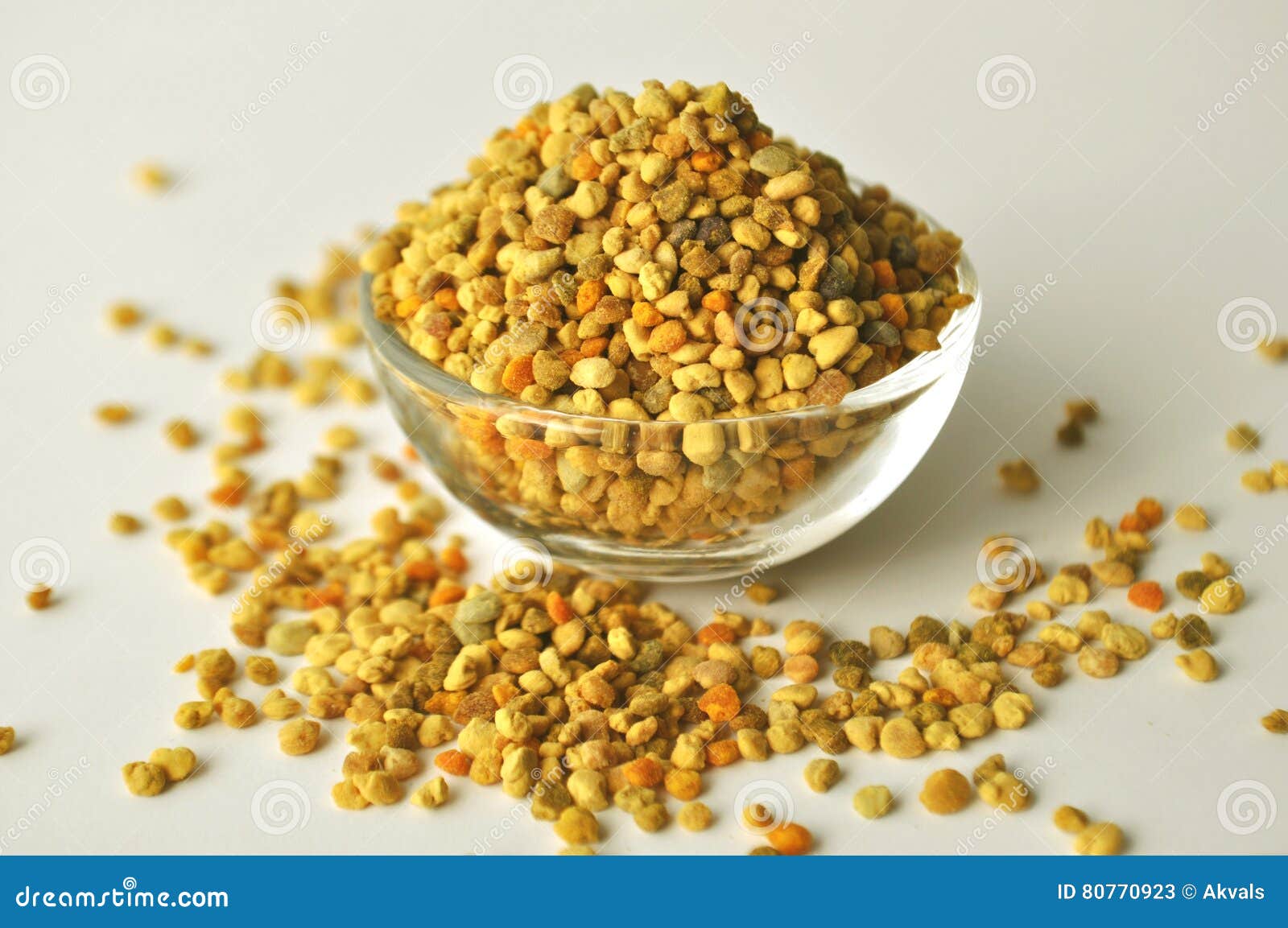 Bee Pollen Granules in a Glass Bowl Stock Image - Image of allergyn ...