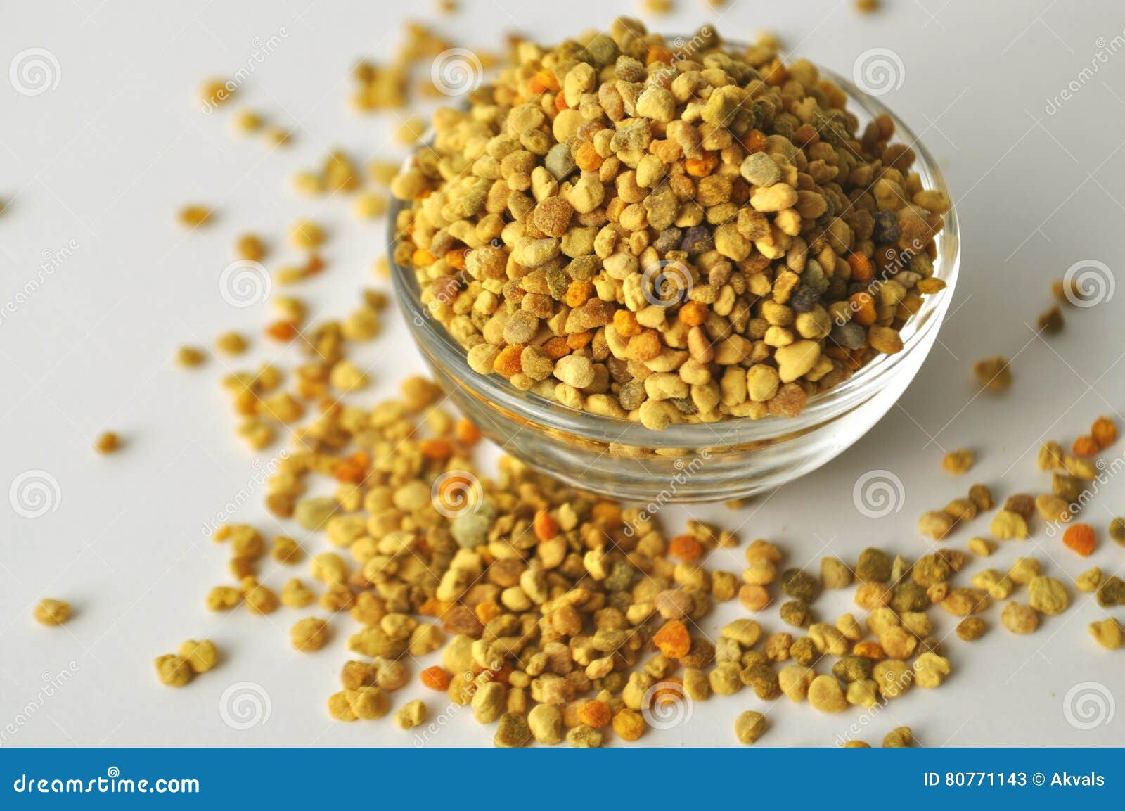 Bee Pollen Granules in a Glass Bowl Stock Image - Image of brown, glass ...