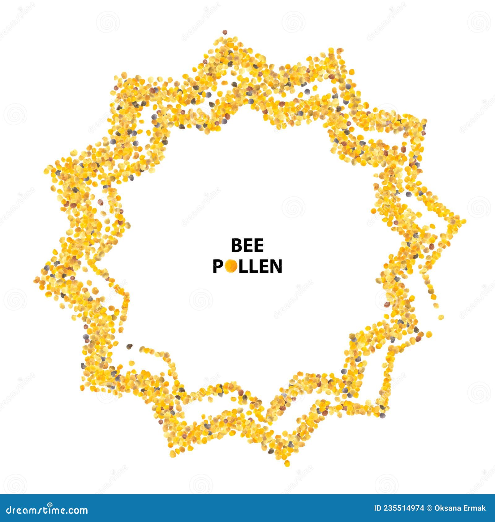Bee Pollen, Perga, Flower Pollen Grains or Bee Bread Stock Vector ...