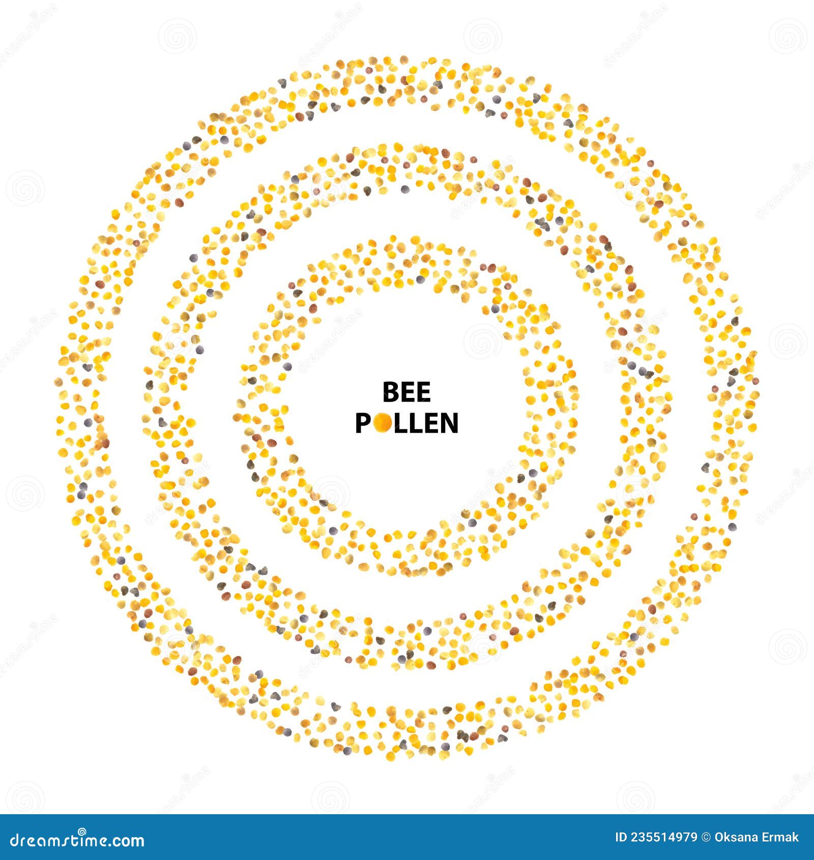 Bee Pollen, Perga, Flower Pollen Grains or Bee Bread Stock Vector ...