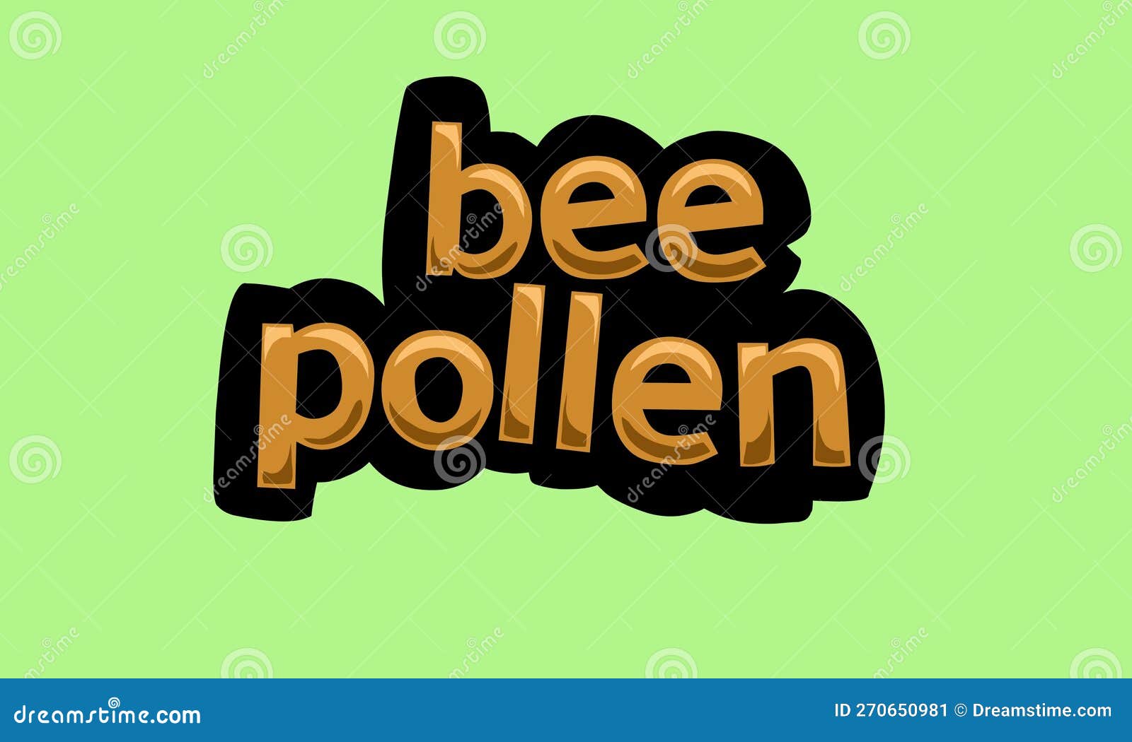 Bee Pollen Writing Vector Design on a Green Background Stock Vector ...