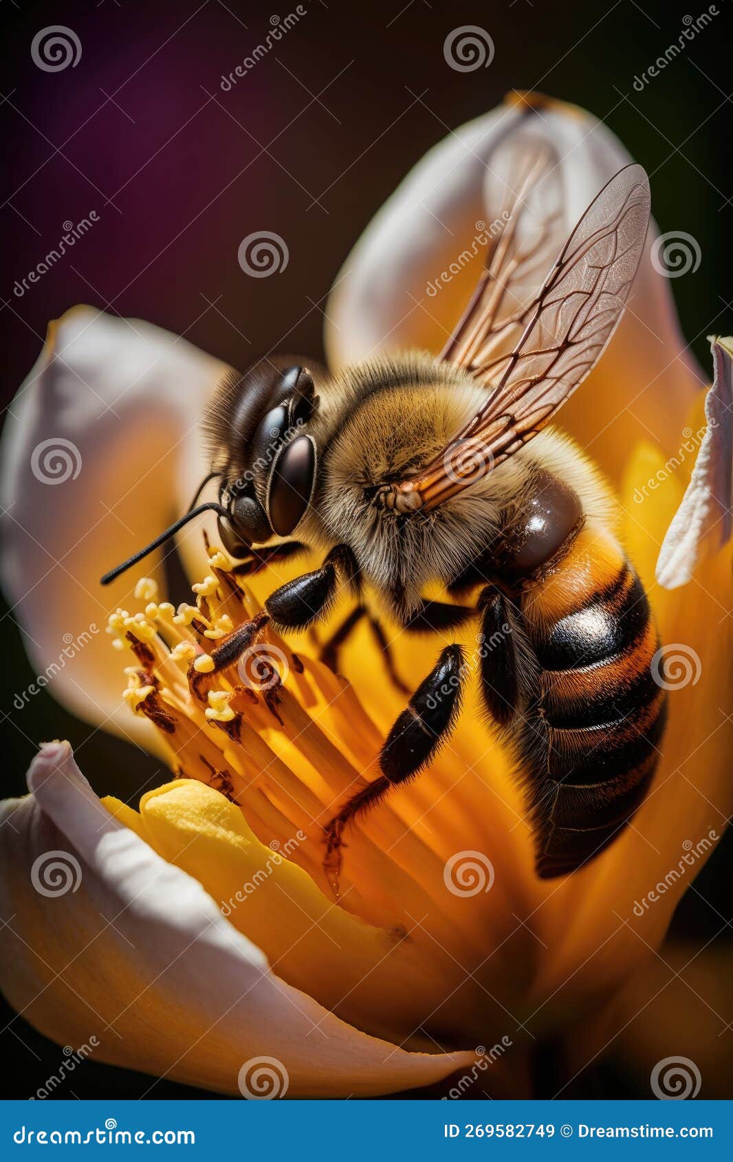 Bee Pollinating Illustration Design Art. Stock Illustration ...