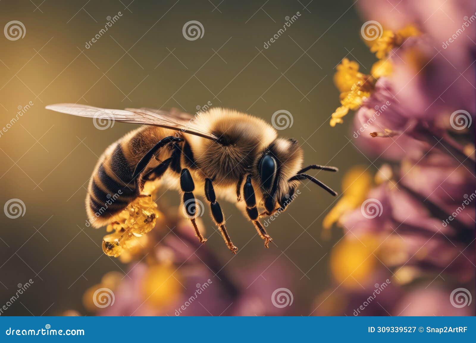 Bee Promotional Picture with Text Space, Created with Generative AI ...