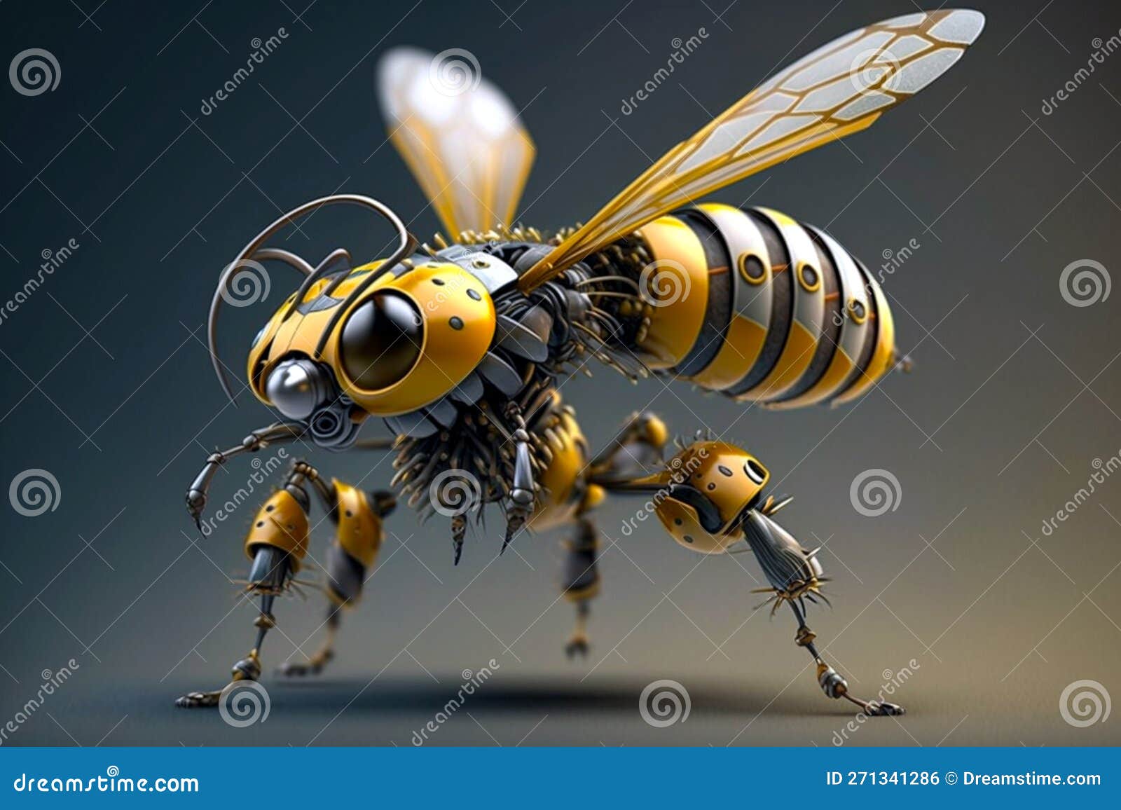 Bee - Robot. Artificial Bee. Stock Illustration - Illustration of ...
