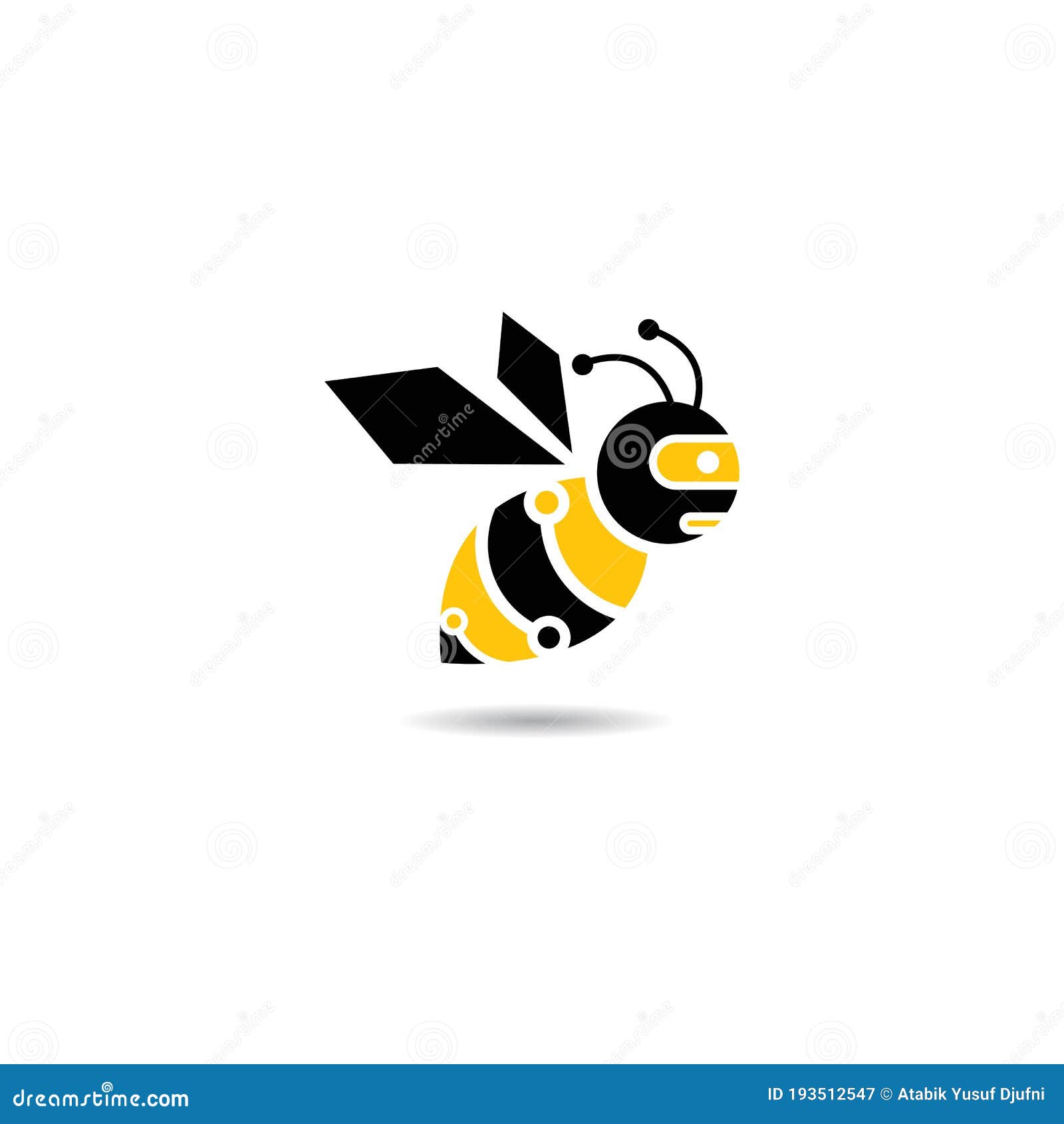 Bee Robot Logo Vector Icon Illustration Stock Vector - Illustration of ...