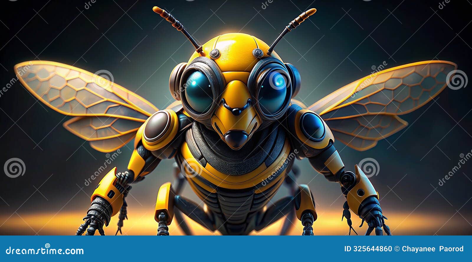 Bee Robot Sci Fi Insectoid Alien Generative by AI Stock Illustration ...
