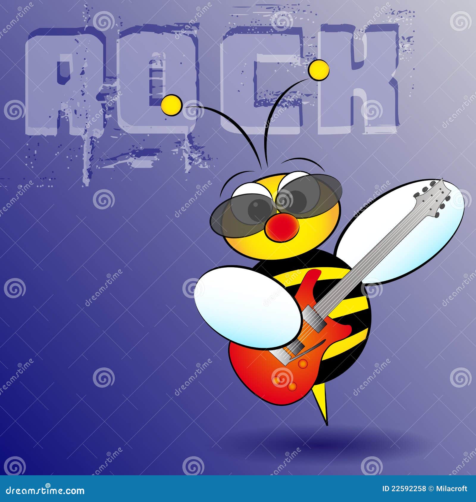 Bee Rocker - Kid Illustration Stock Vector - Illustration of card ...