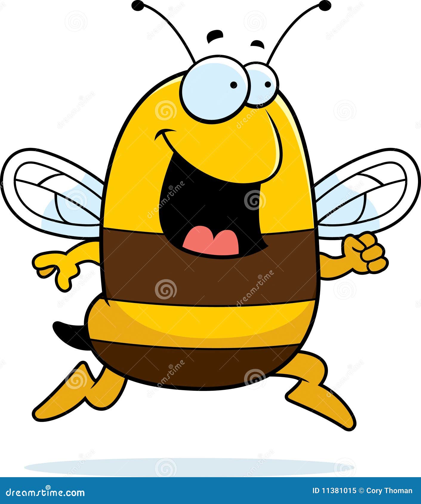 Bee Running stock vector. Illustration of insect, happy - 11381015