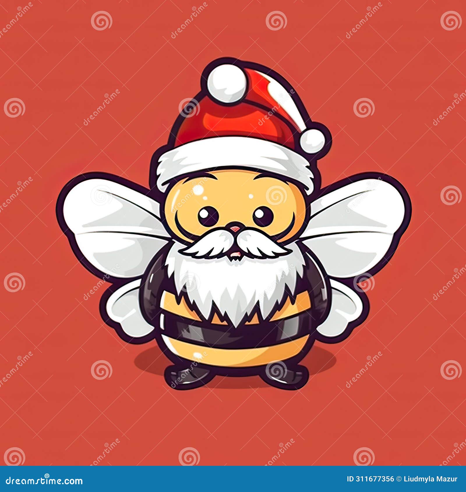 Bee in santa claus costume stock photo. Image of holiday - 311677356