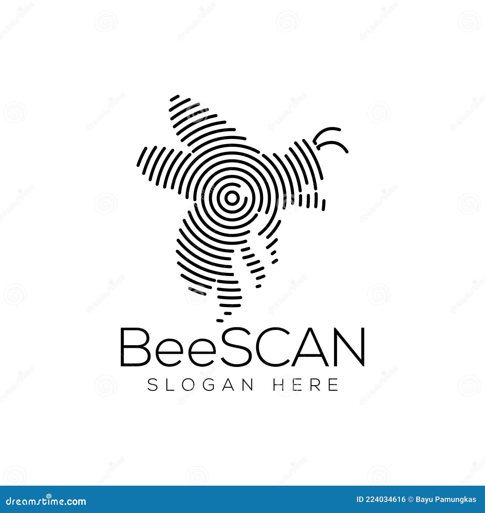 Bee Scan Technology Logo Vector Element. Animal Technology Logo Template Stock Vector ...