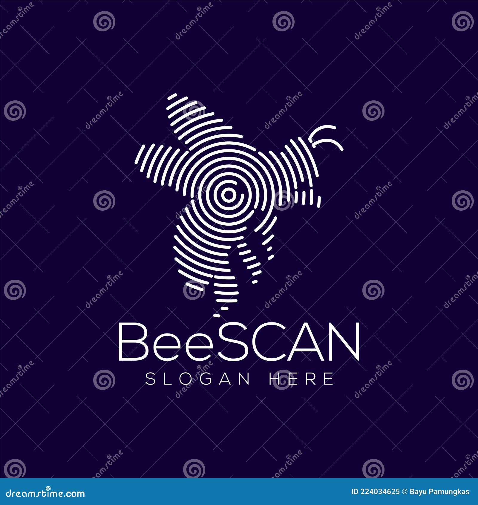 Bee Scan Technology Logo Vector Element. Animal Technology Logo Template Stock Vector ...