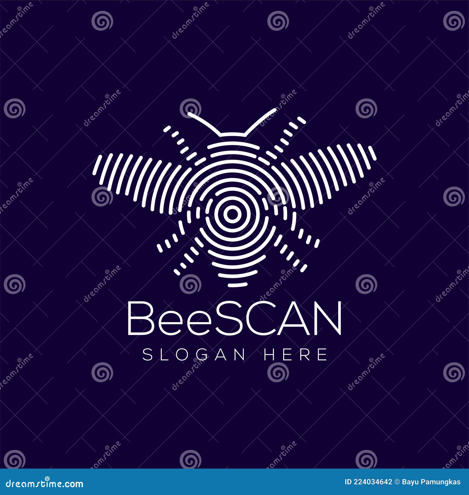 Bee Scan Technology Logo Vector Element. Animal Technology Logo Template Stock Vector ...