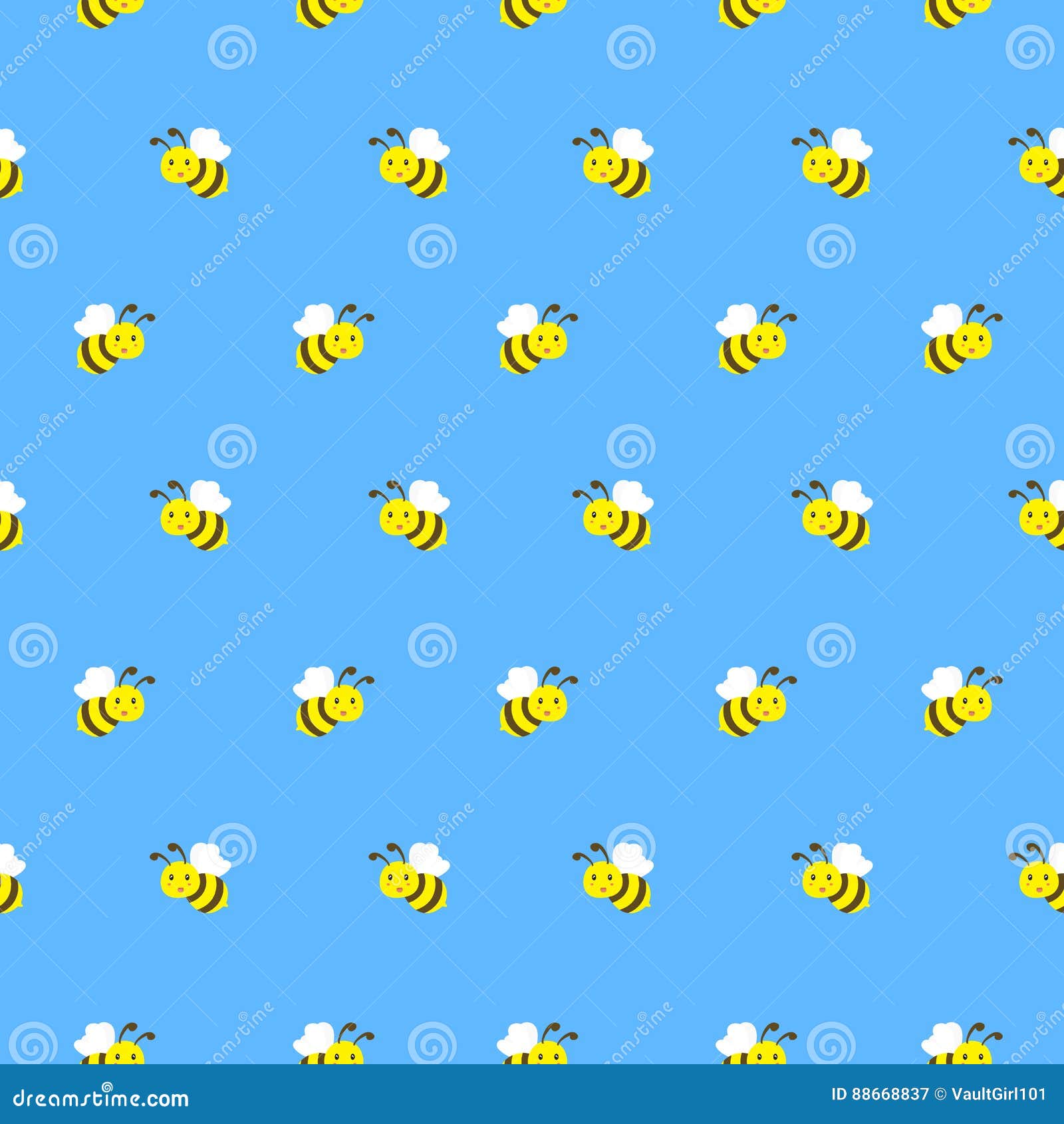 Bee Seamless Background stock vector. Illustration of decorative - 88668837