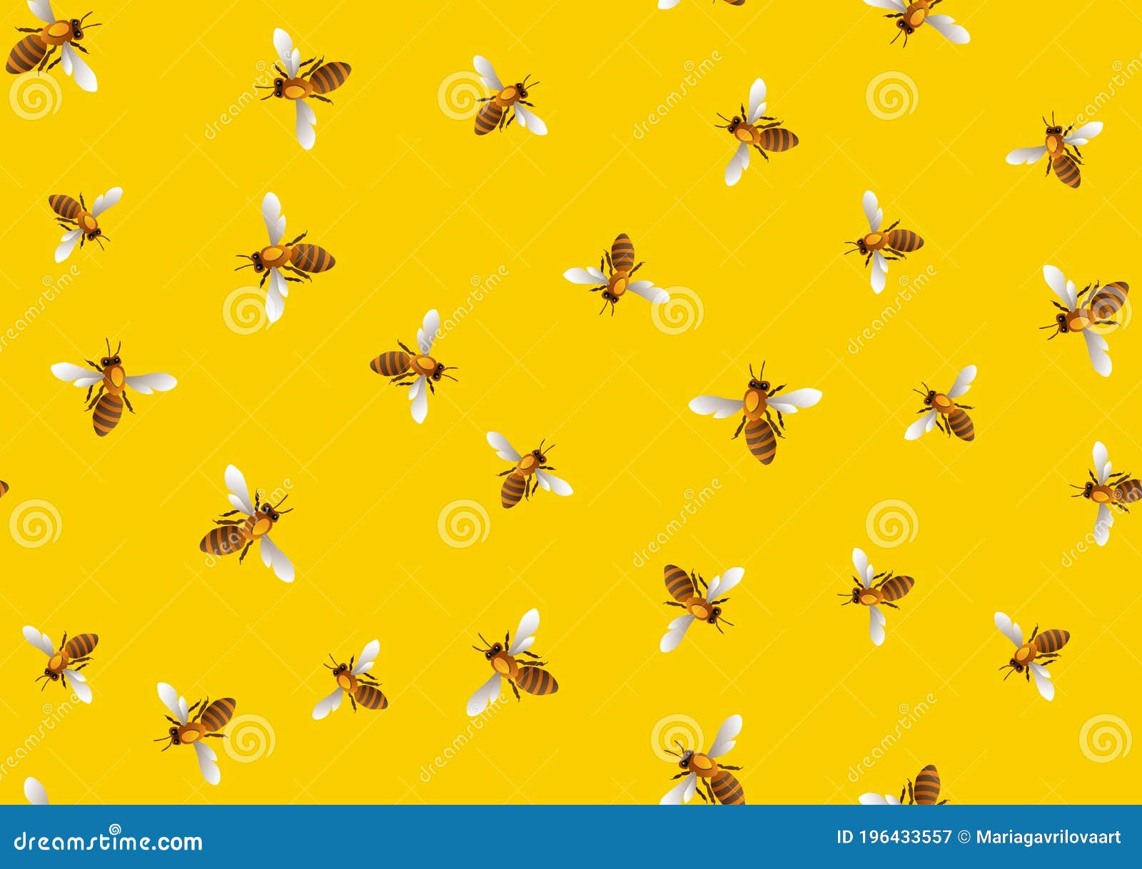 Bee Seamless Pattern Background . Vector Bee Background Stock Vector ...
