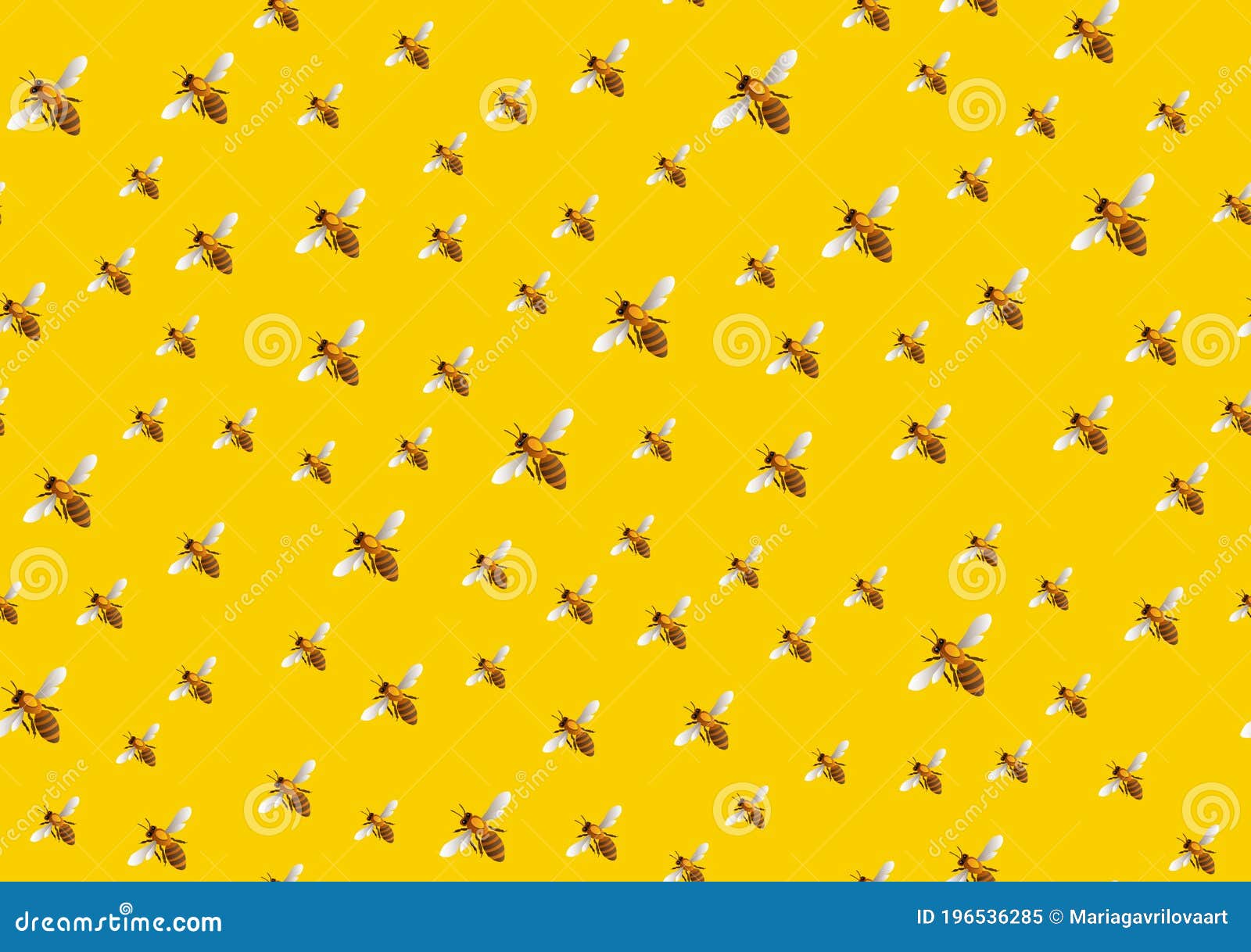 Bee Seamless Pattern Background . Vector Bee Background Stock Vector ...