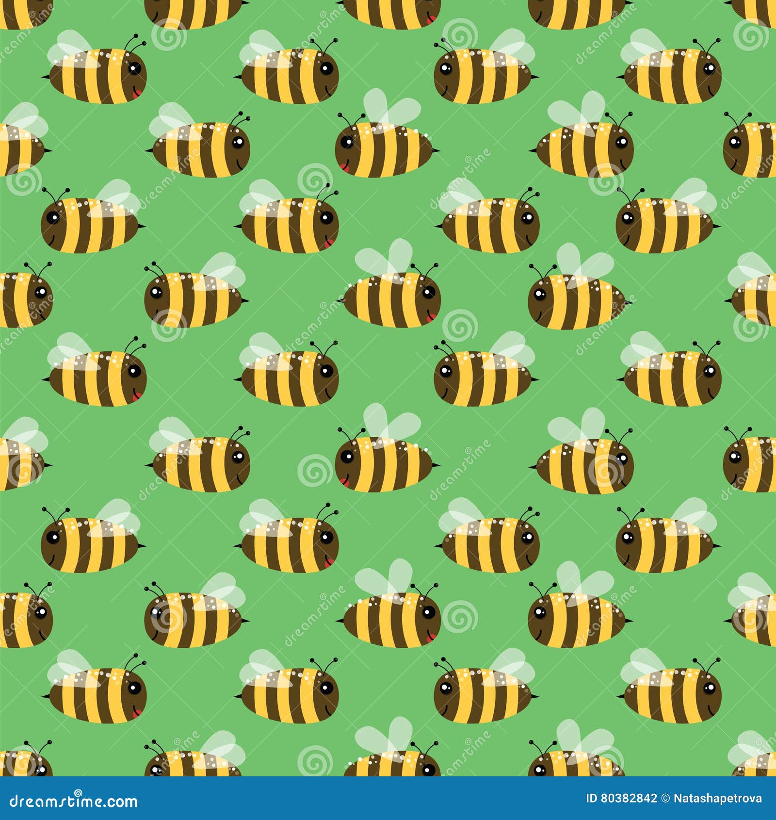 Bee seamless pattern stock vector. Illustration of flight - 80382842