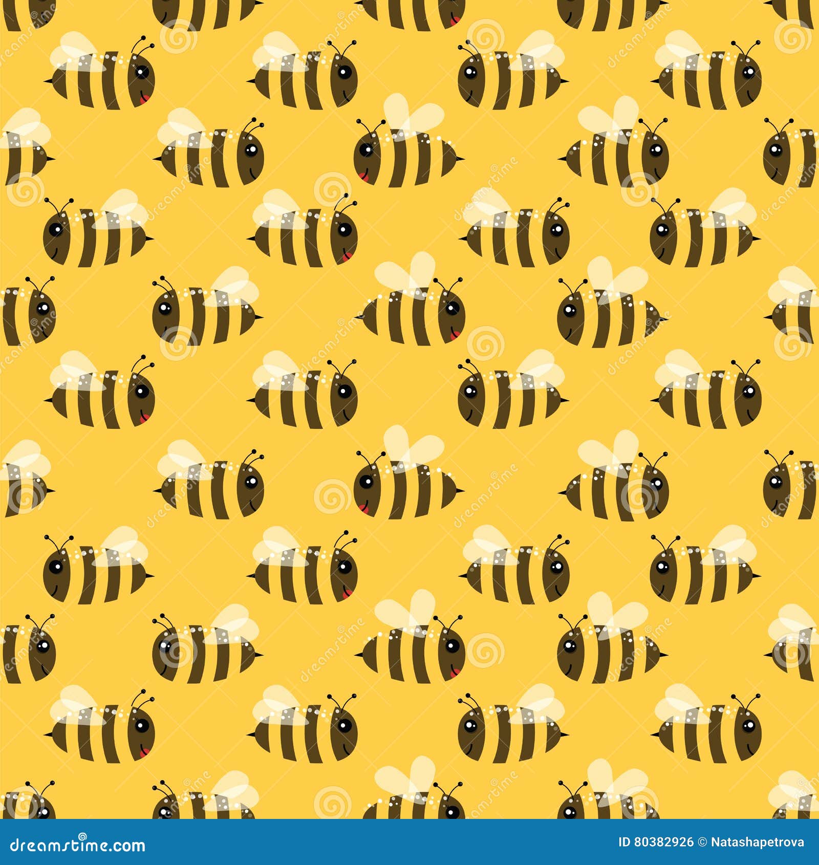Bee seamless pattern stock vector. Illustration of seamless - 80382926