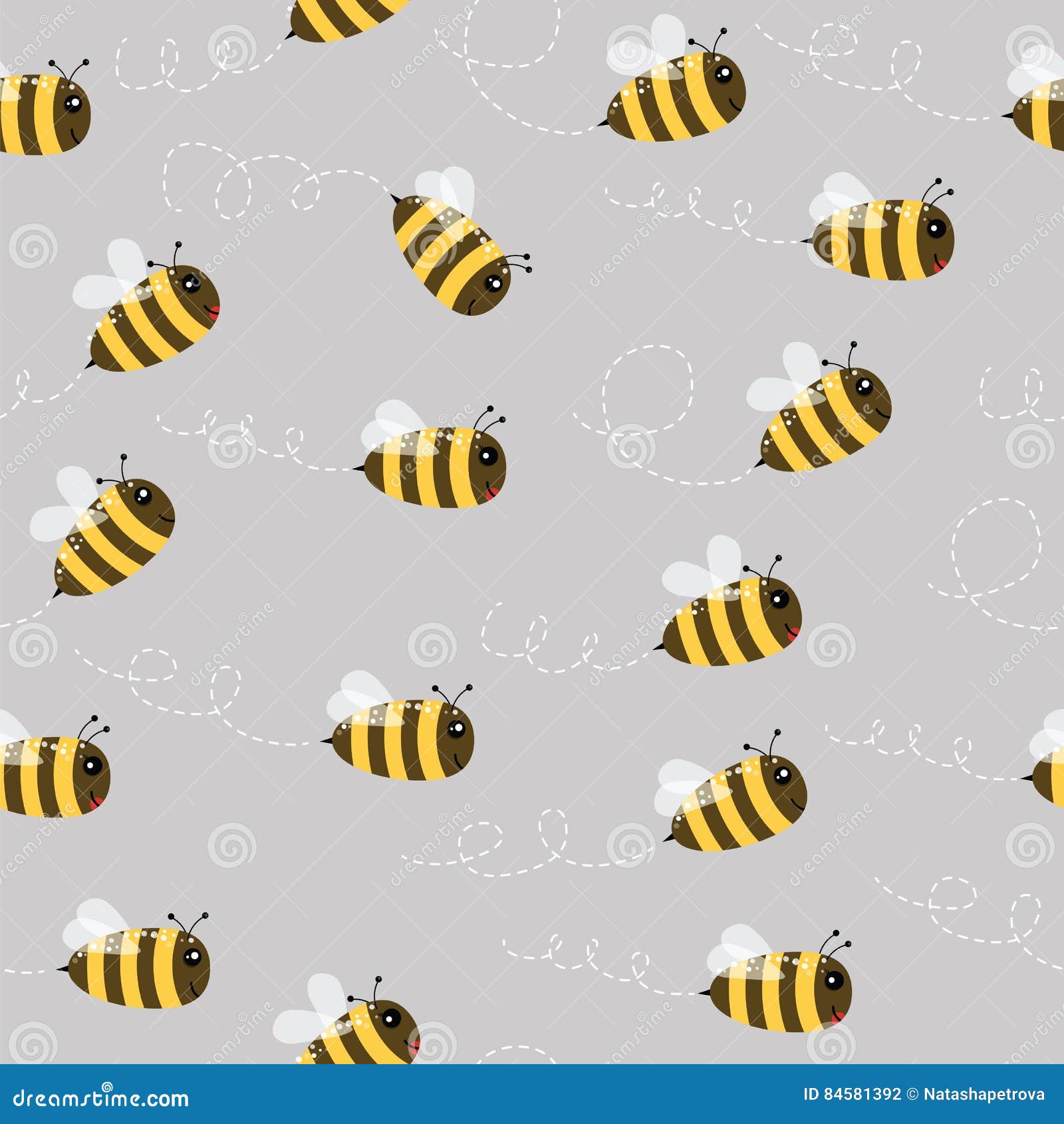 Bee seamless pattern stock vector. Illustration of isolated - 84581392