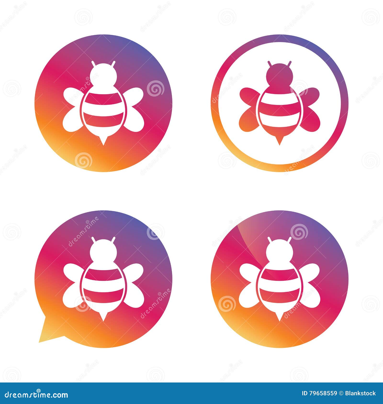 Bee Sign Icon. Honeybee or Apis Symbol. Stock Vector - Illustration of ...