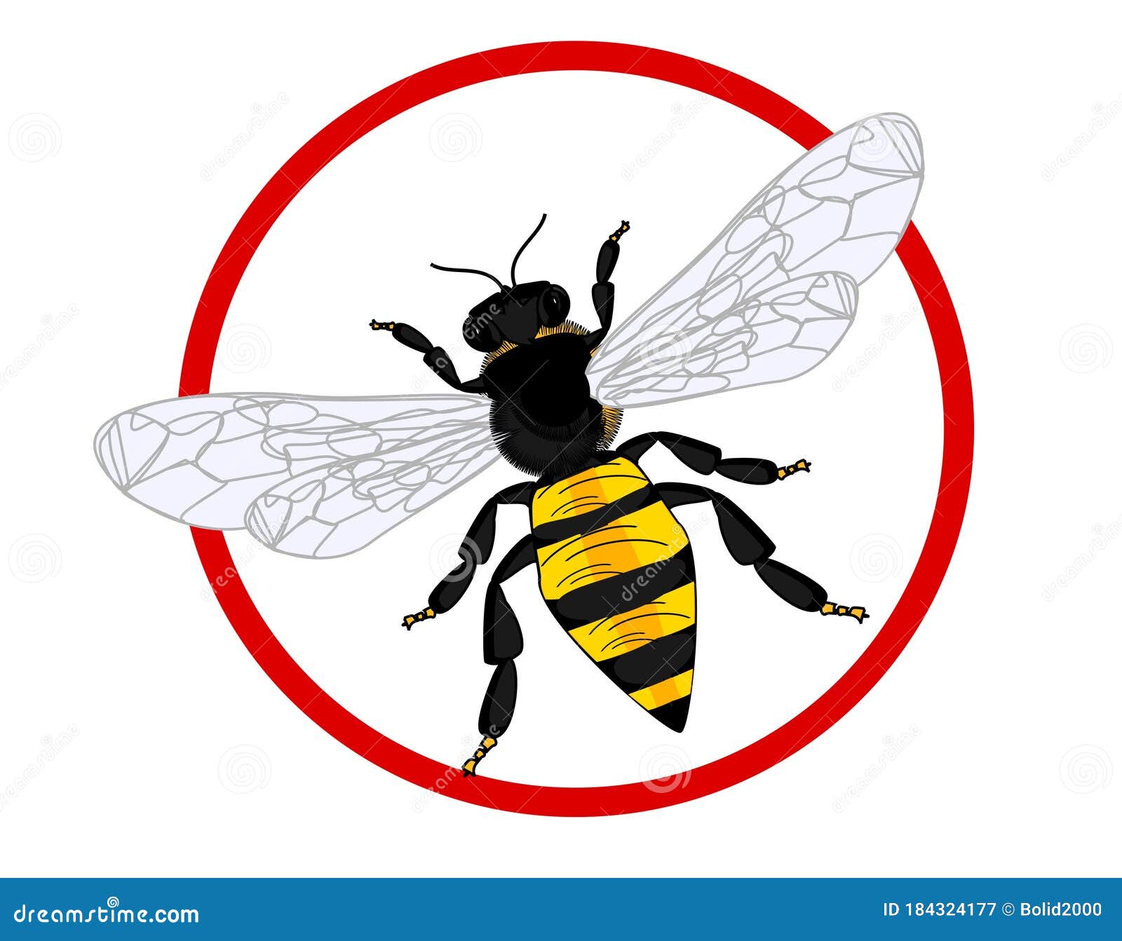 Bee on sign stock illustration. Illustration of hobby - 184324177