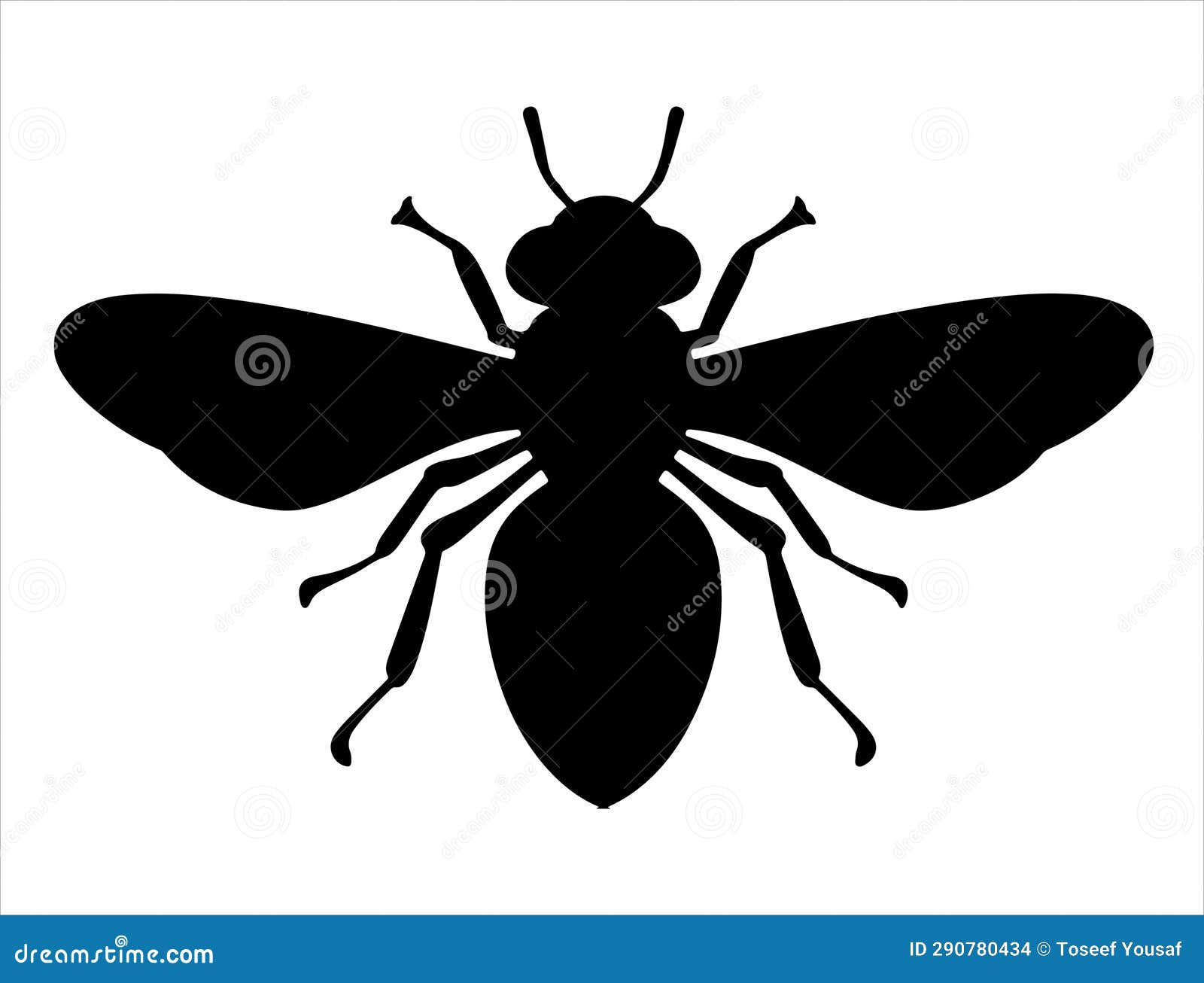 Bee Silhouette Vector Art White Background Stock Vector - Illustration ...