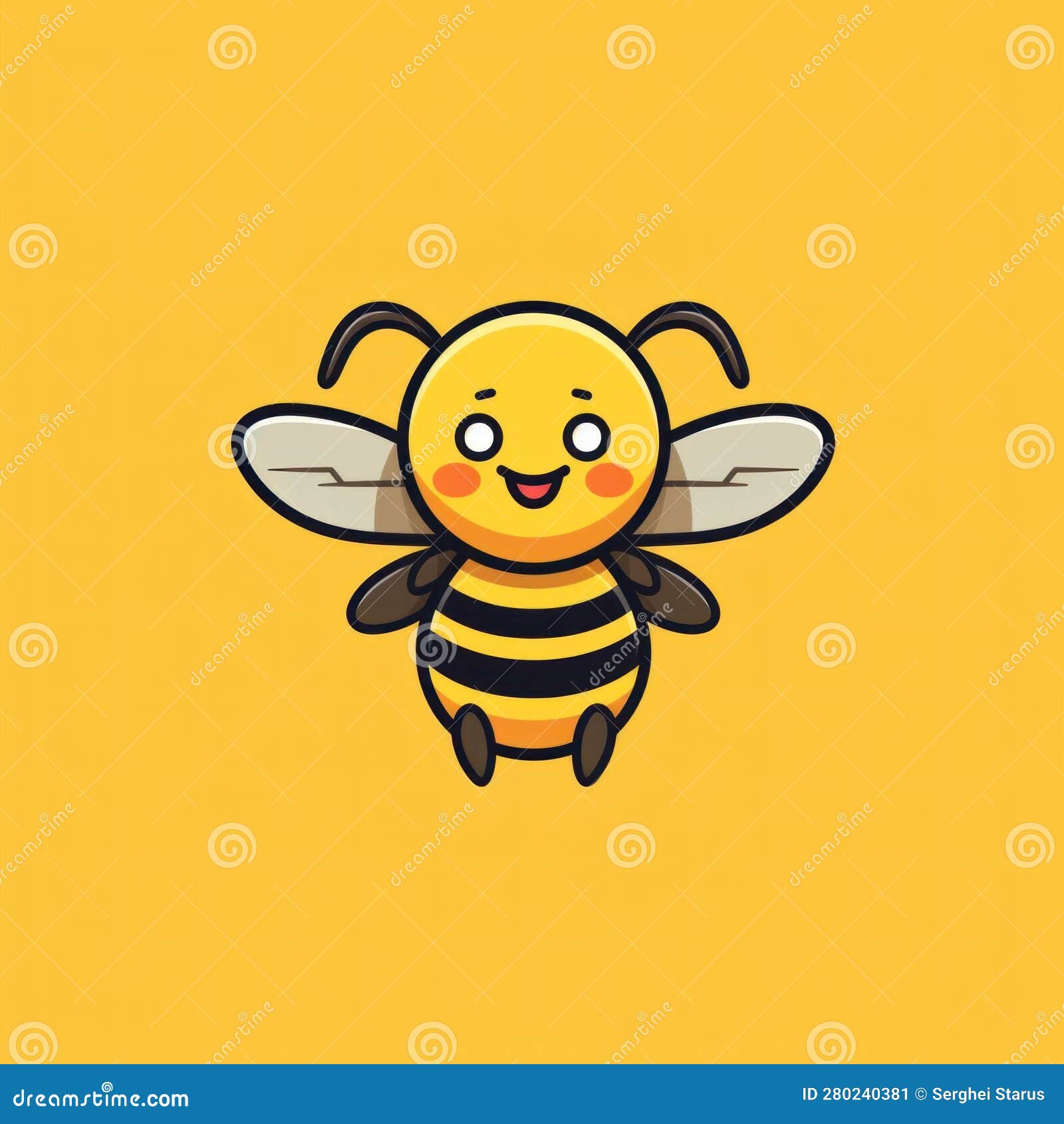 A Bee with a Smile on Its Face. Generative AI Image. Stock Illustration ...