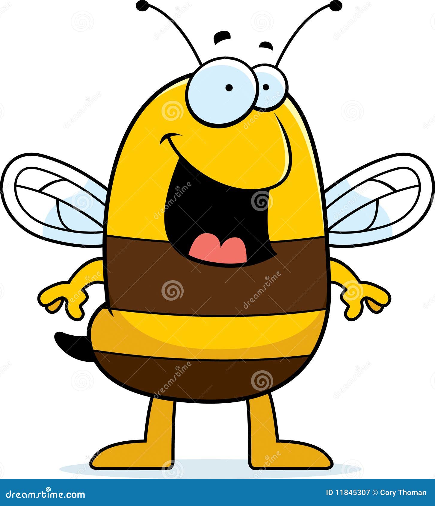 Bee Smiling stock vector. Illustration of cartoon, happy - 11845307