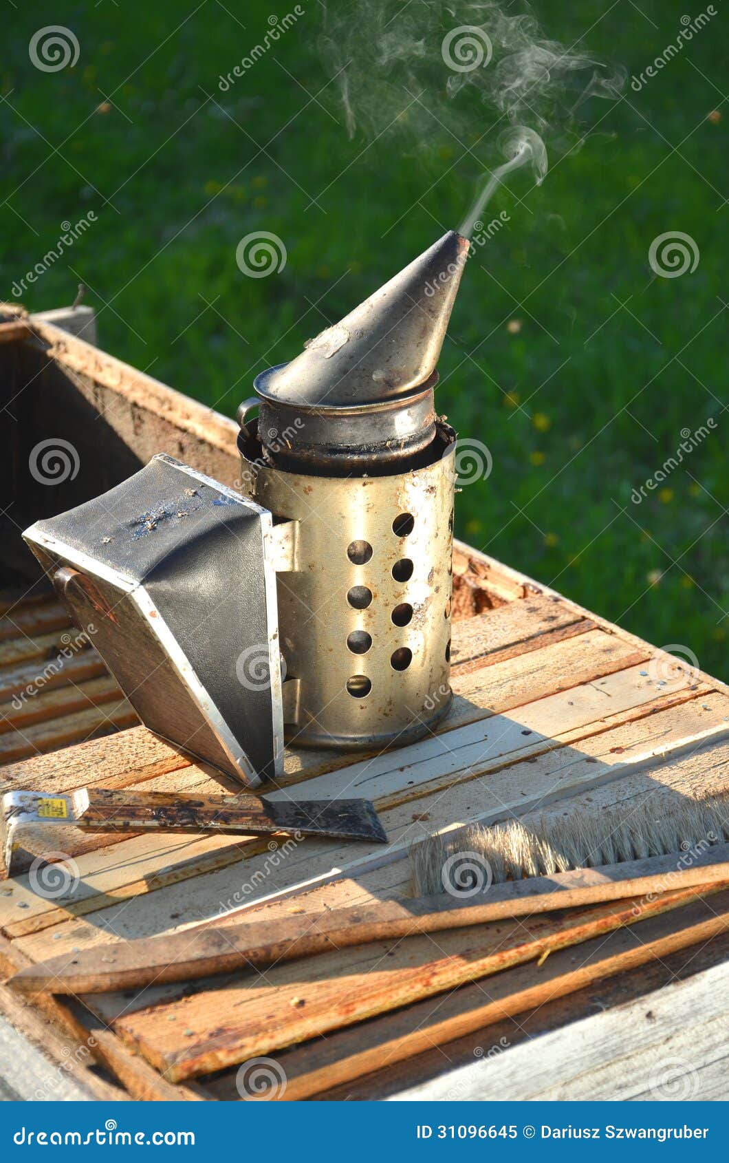 Bee smoker stock image. Image of hive, frame, smoke, tool - 31096645