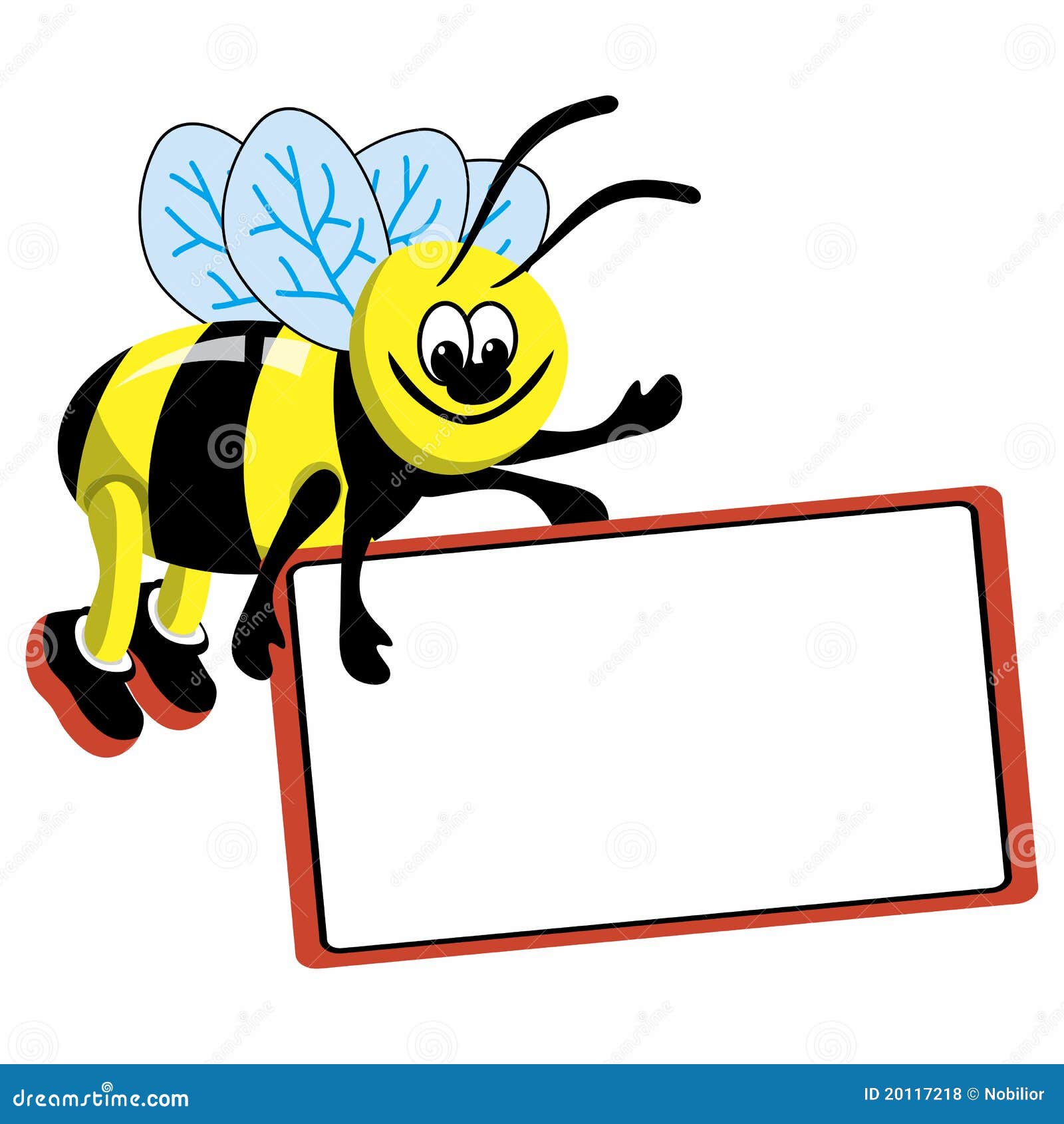 Bee with speech bubble stock illustration. Illustration of motion ...