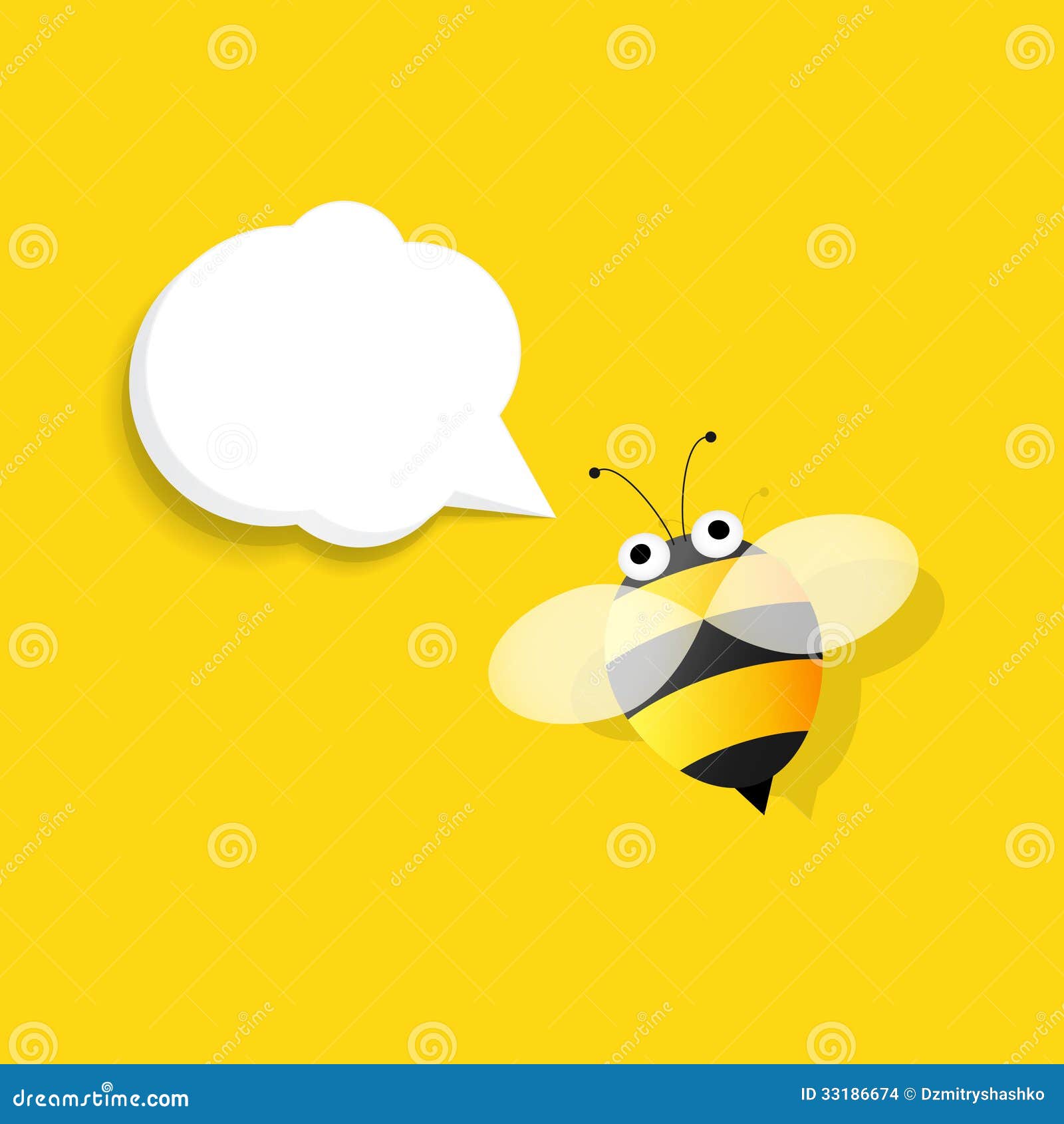 Bee with speech bubble stock vector. Illustration of cute - 33186674