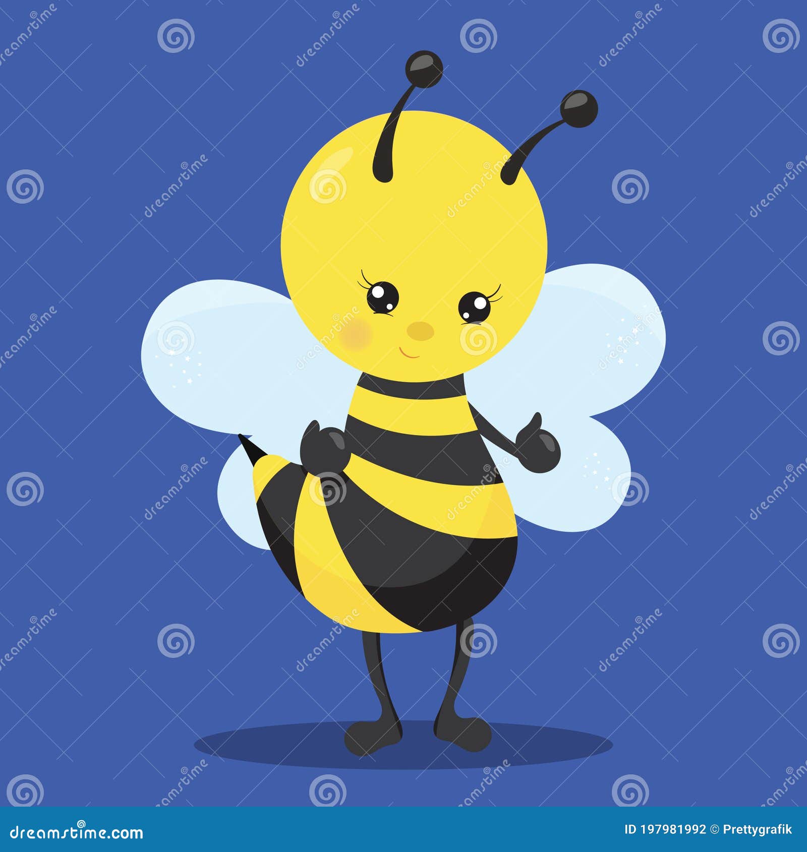 BEE STAND 03 stock vector. Illustration of cartoon, stand - 197981992