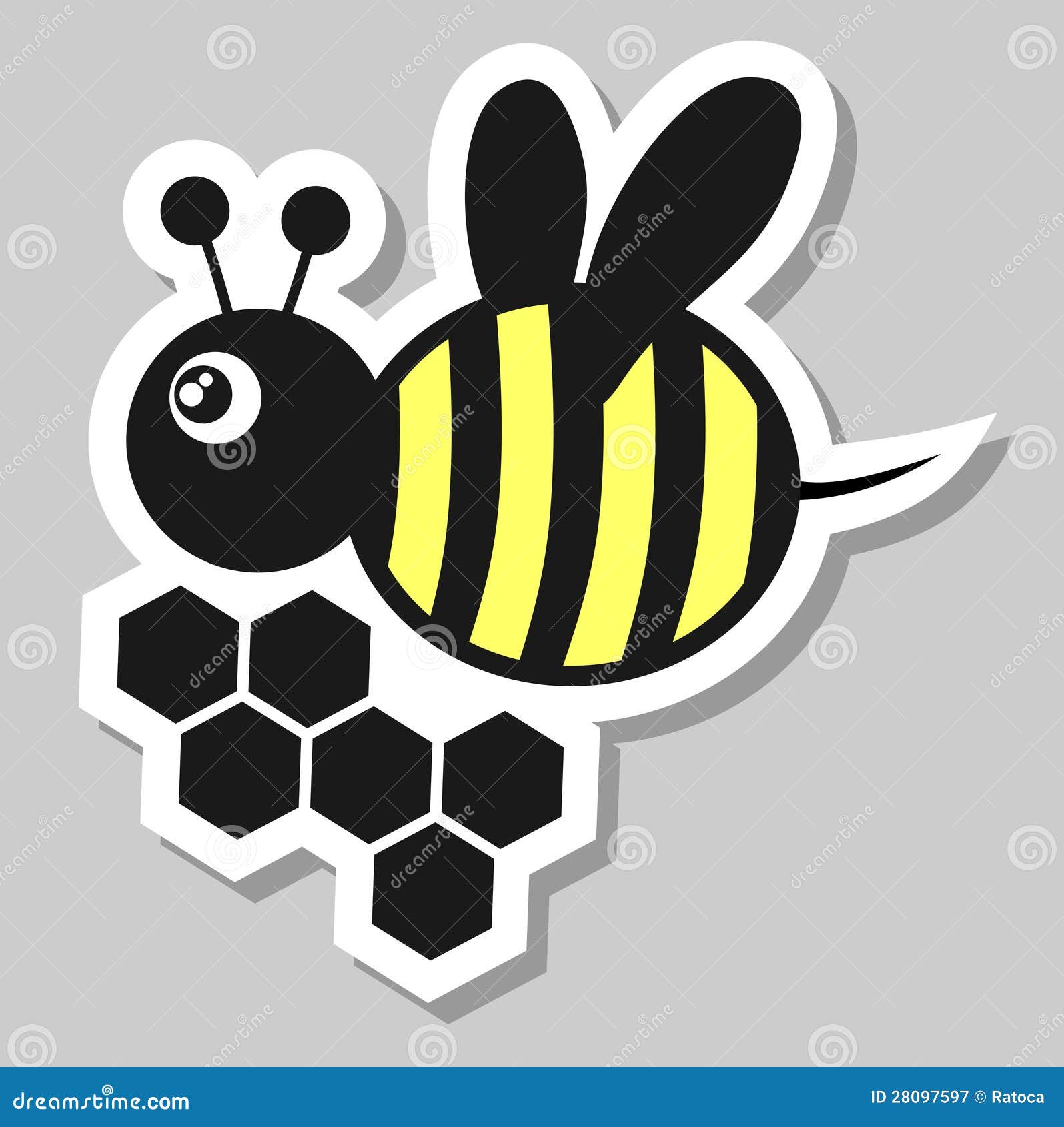 Bee sticker stock vector. Illustration of creative, wasp - 28097597