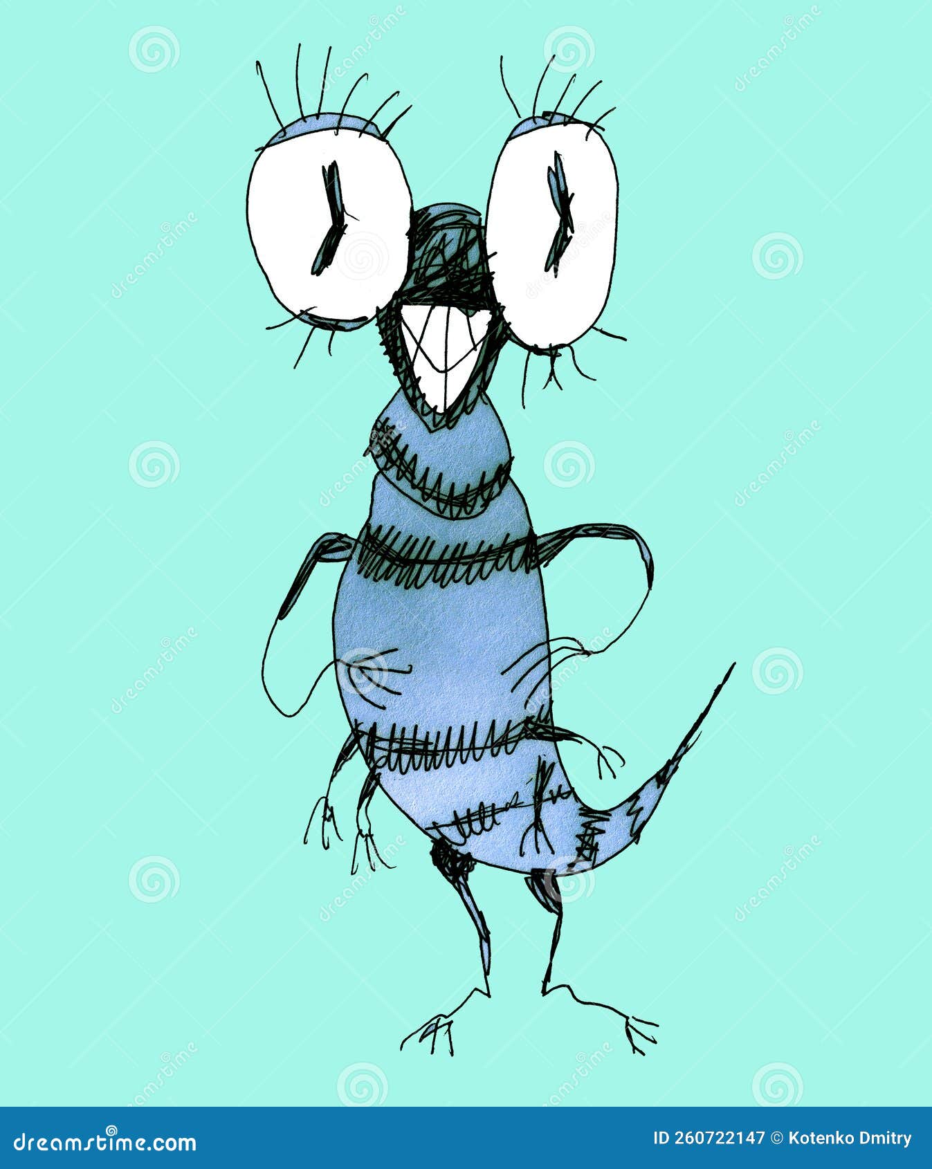 Bee with a Sting, Cartoon Character. Ink Drawing Stock Illustration ...